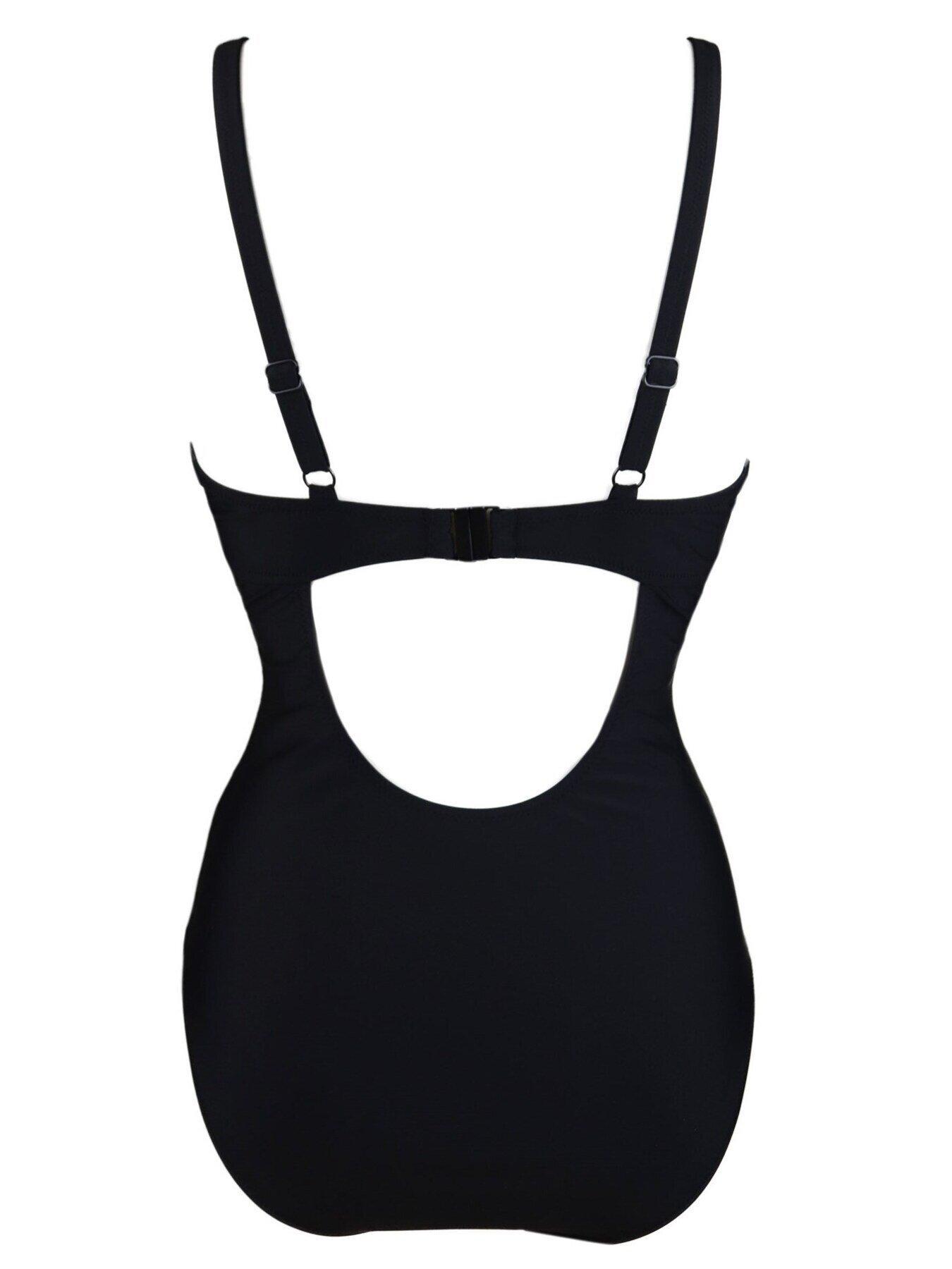 Pour Moi Splash Padded Underwired Control Swimsuit - Black | Littlewoods