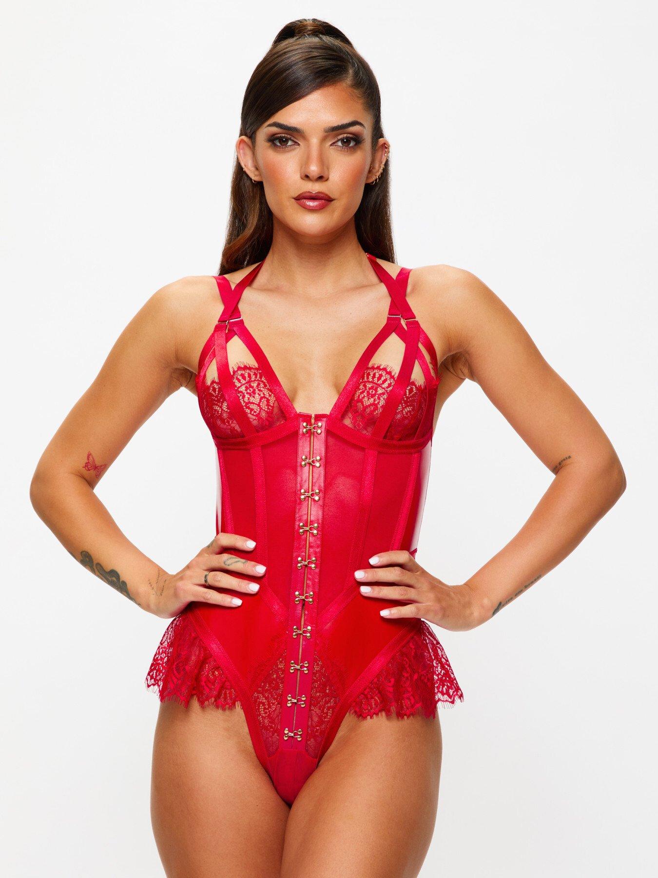Ann Summers Exuberant Crotchless Teddy - Red | Littlewoods