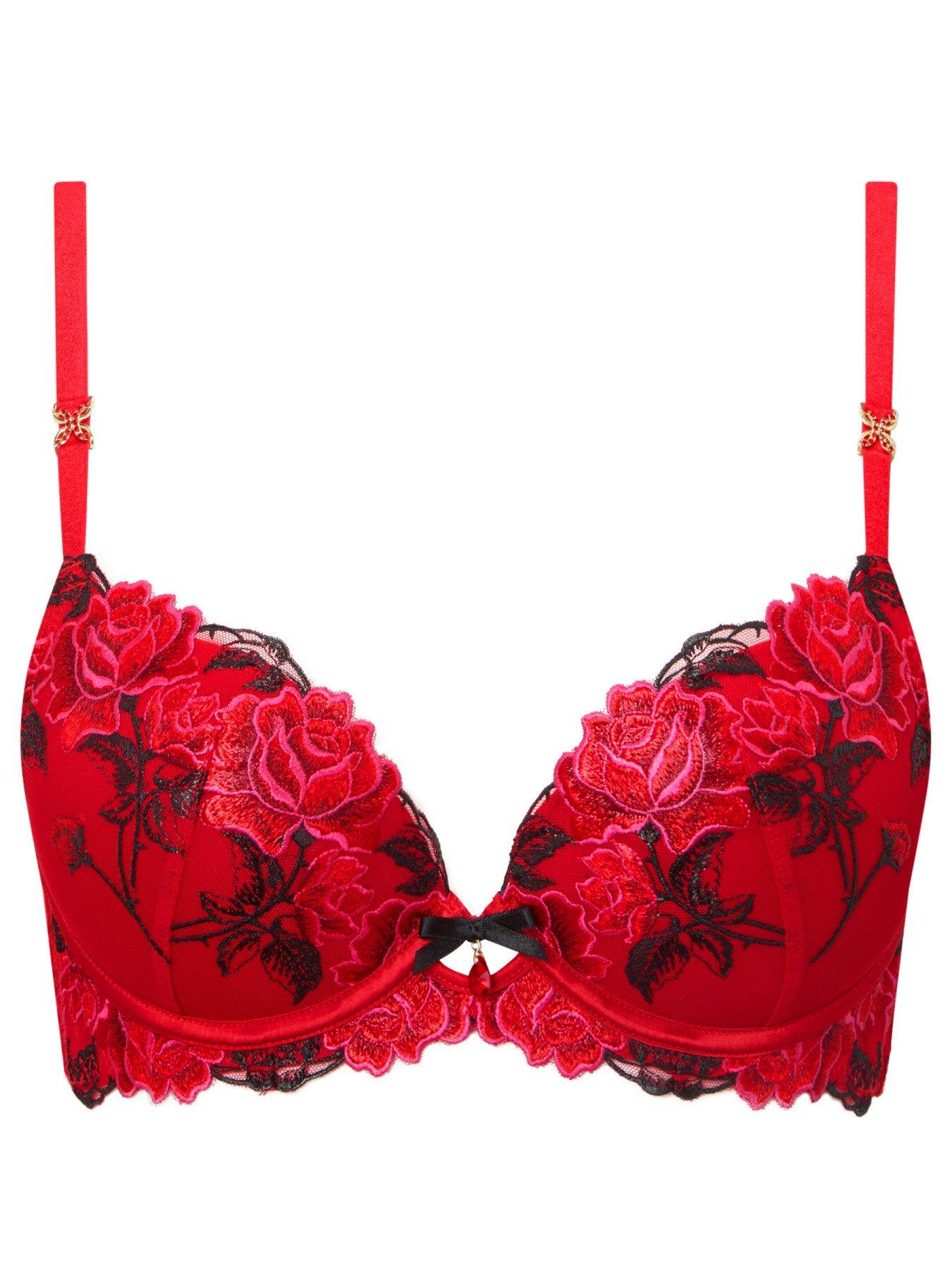 Ann Summers Roses Are Red Padded Plunge Bra | Littlewoods