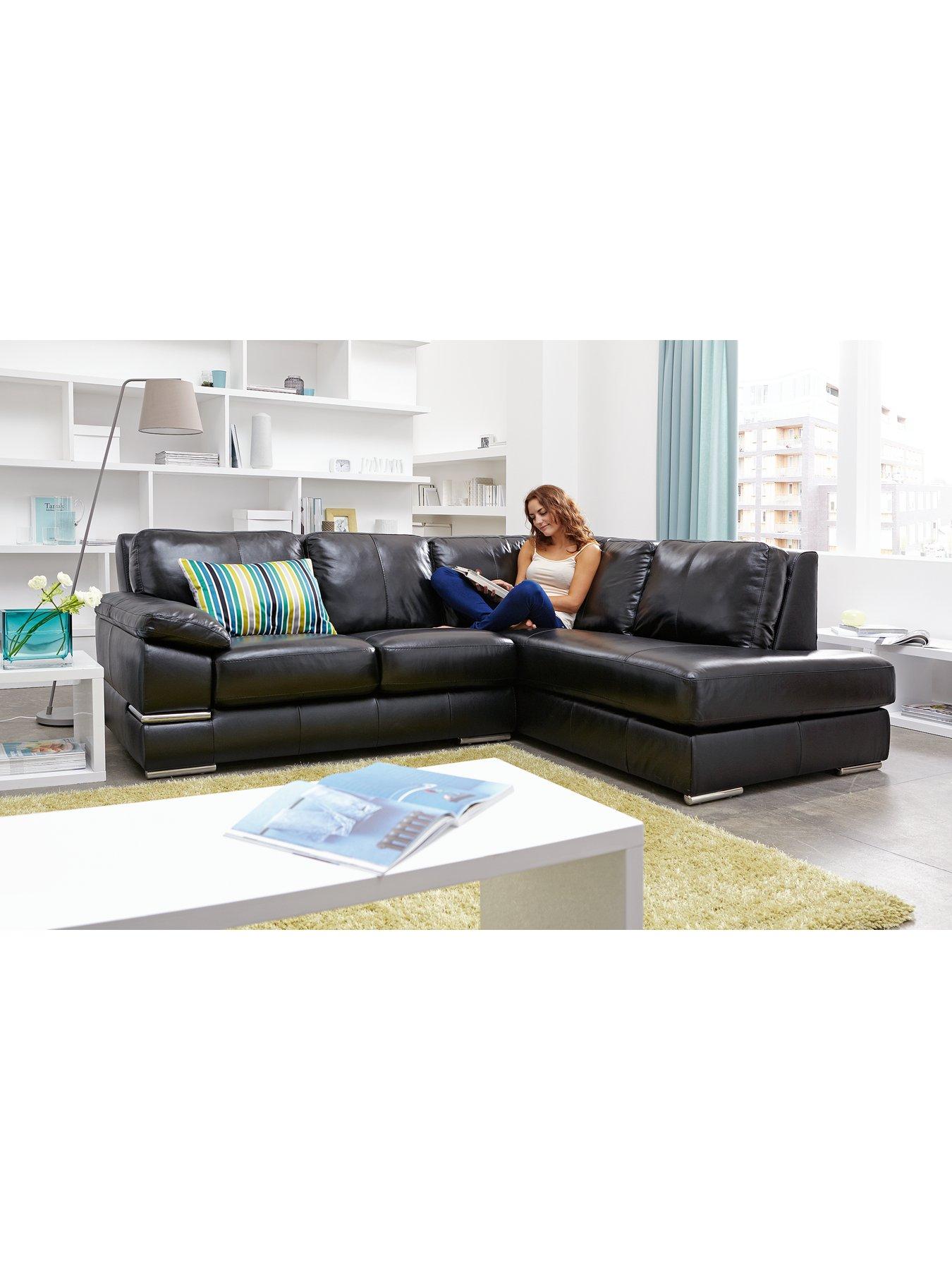 Very Home Primo Italian Leather Right Hand Corner Chaise Sofa - FSC® Certified | Littlewoods