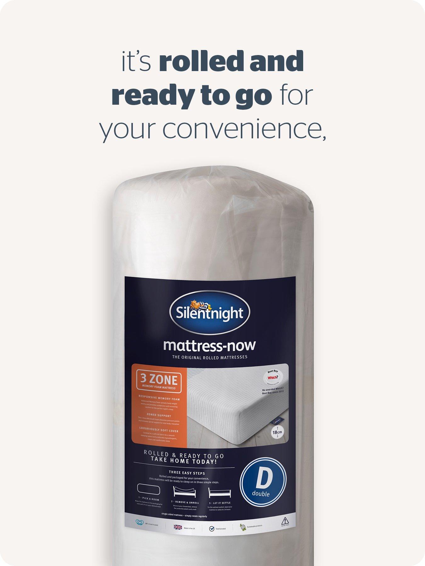 Silentnight 3 Zone Rolled Memory Mattress - Medium - Express Delivery ...