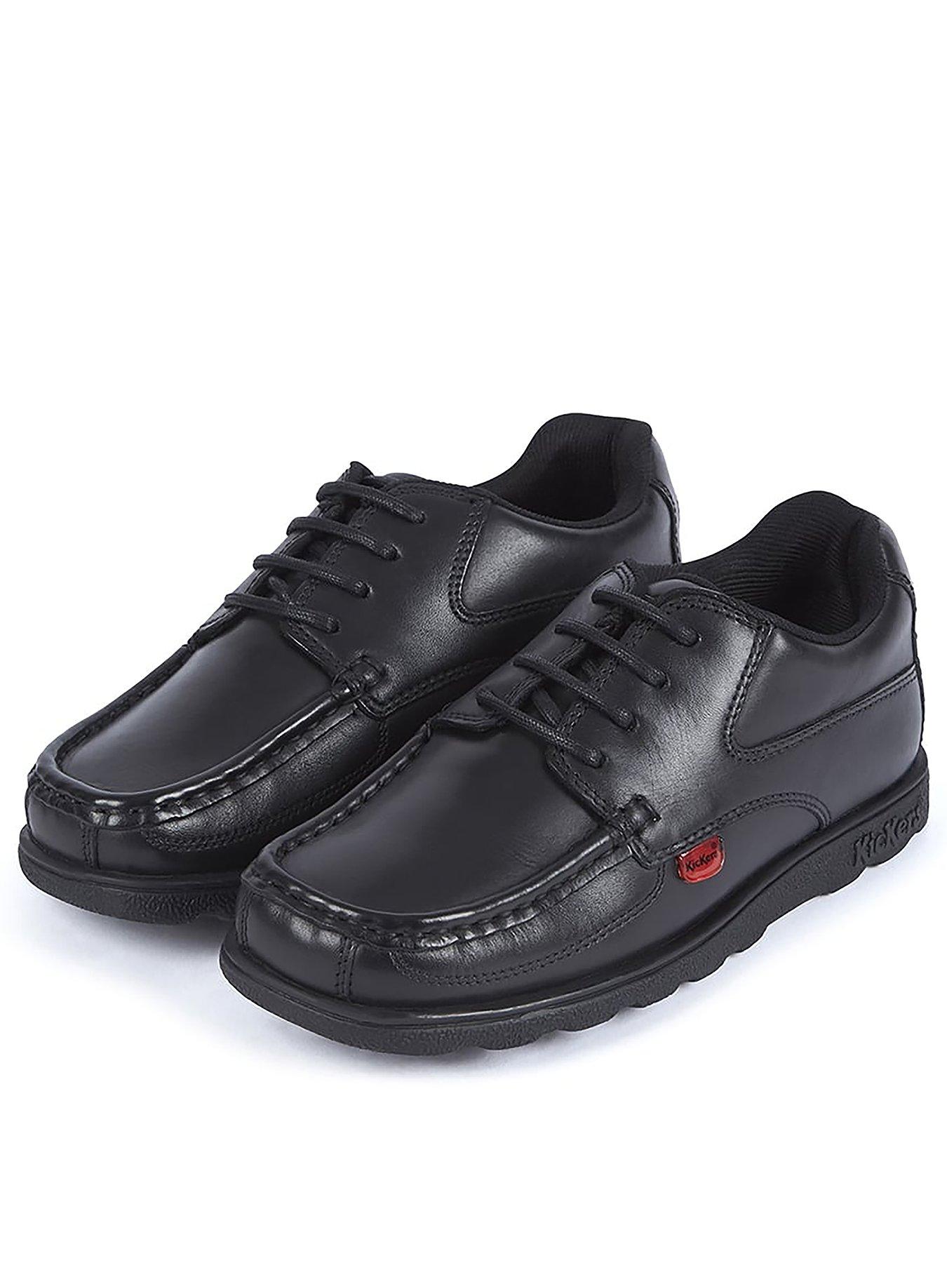 Kickers Fragma Lace Up School Shoes - Black | littlewoods.com