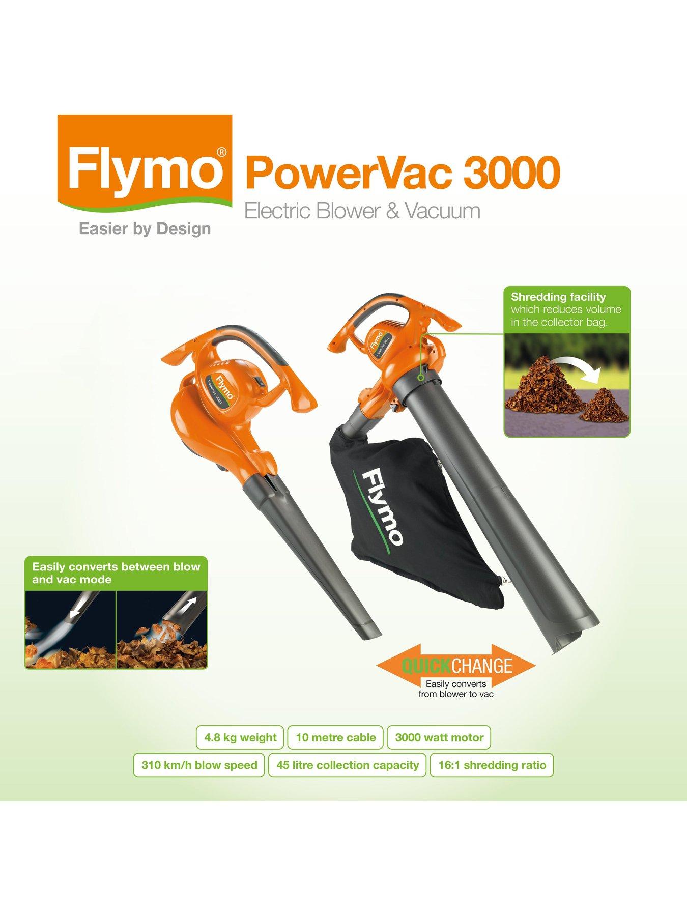 Flymo PowerVac 3000 2-in-1 Corded Garden Blower Vacuum | littlewoods.com