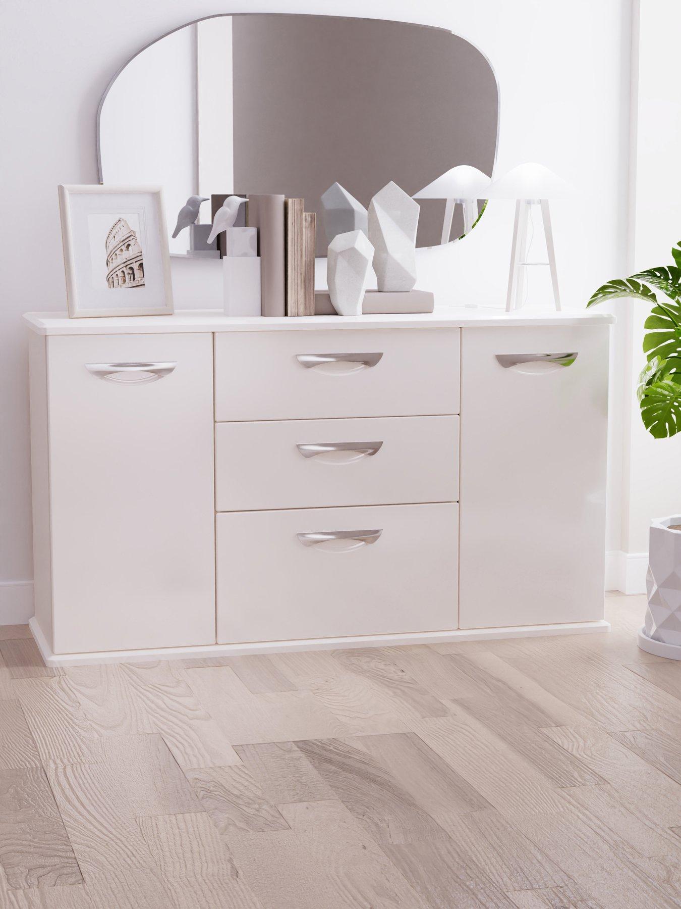 White gloss sideboard ready assembled store