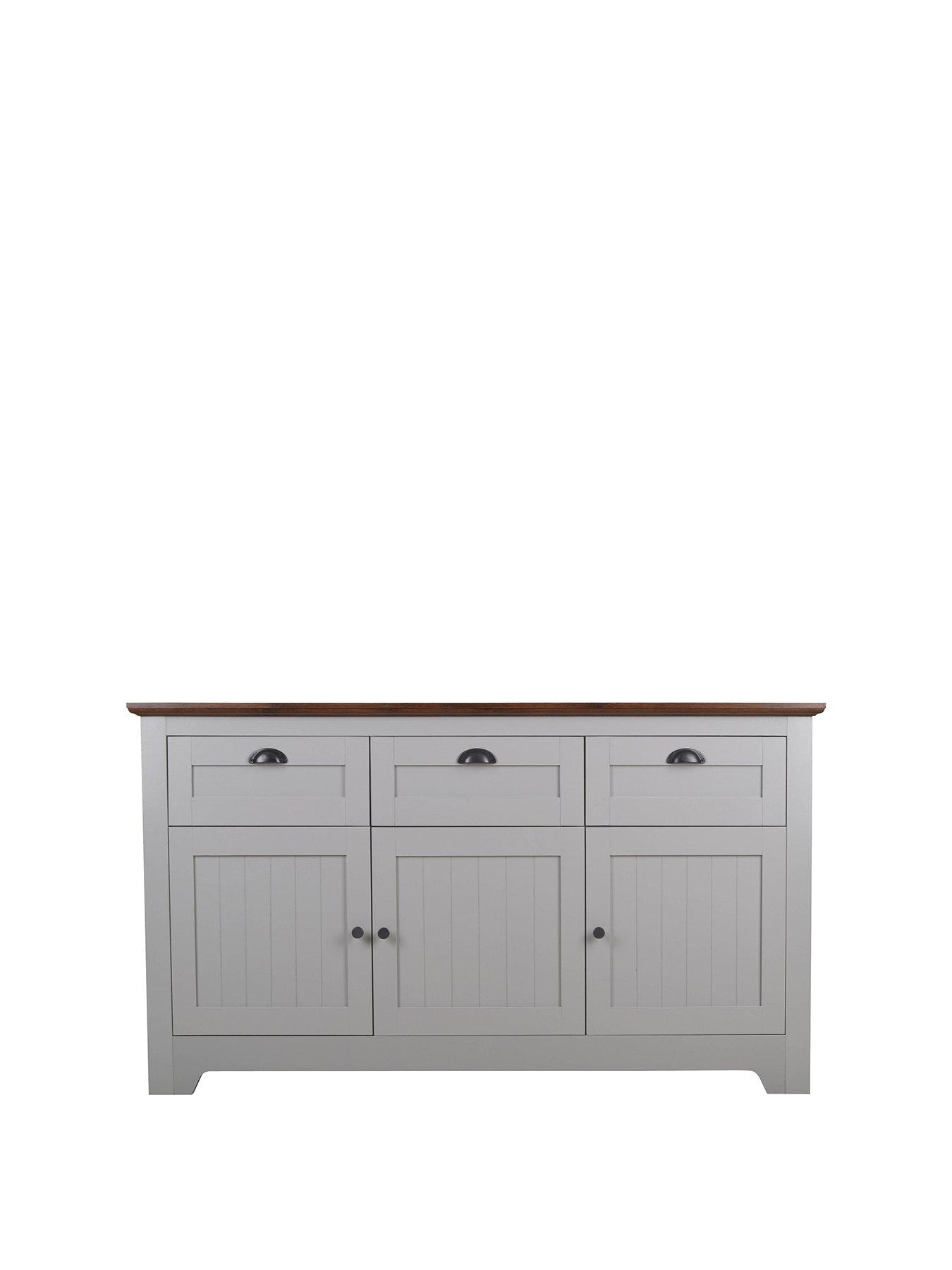 Devon Large Sideboard Grey Walnut Effect