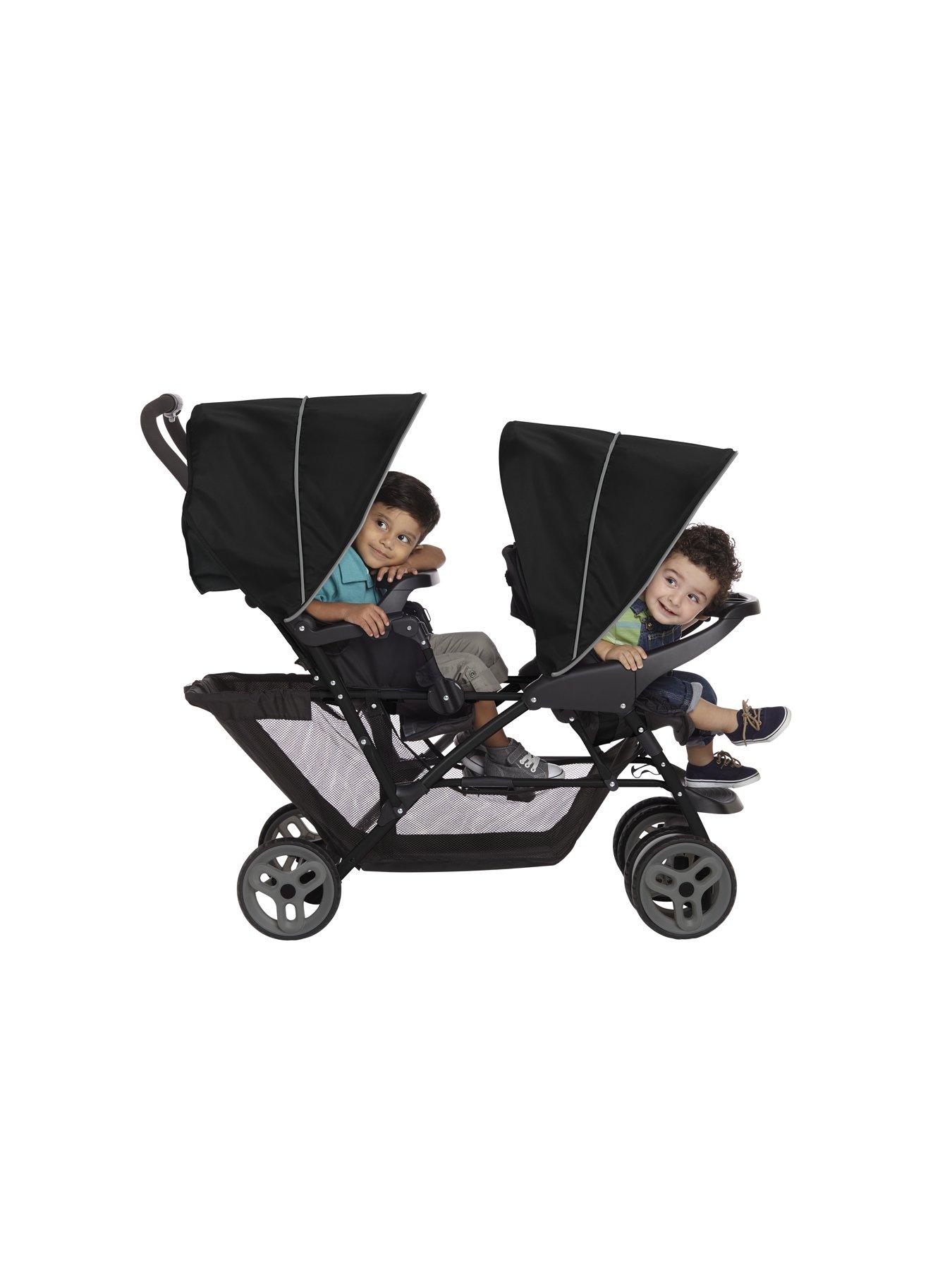 Graco Stadium Duo Tandem Stroller - Black/Grey | Littlewoods