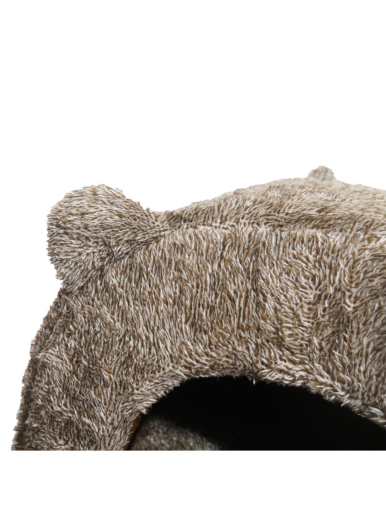 Rosewood Brown Teddy Bear Cat Bed | Littlewoods