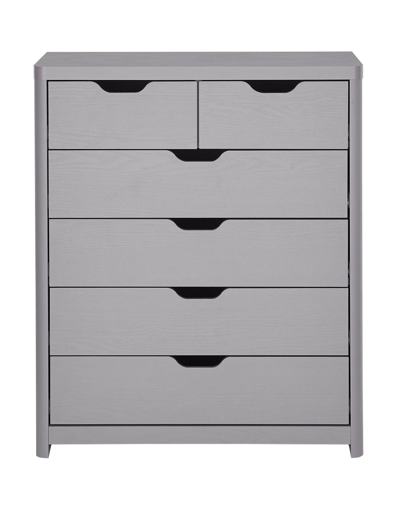 Grey oak effect chest of drawers store
