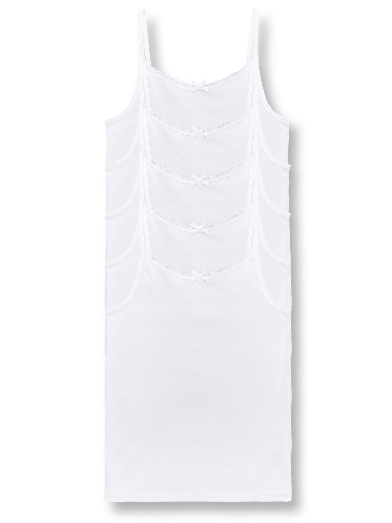 Everyday Girls 5 Pack Strappy School Vests - White | littlewoods.com