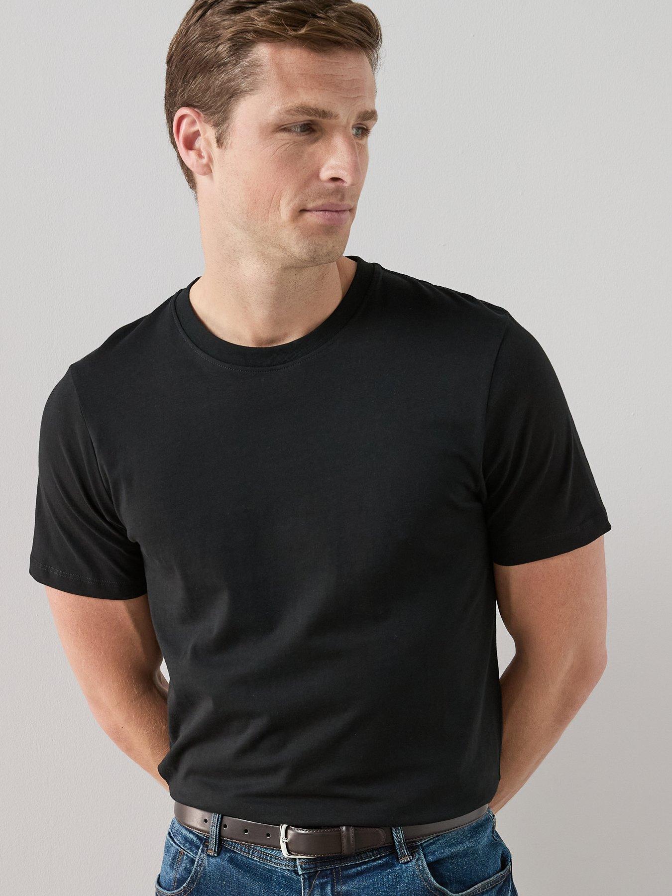 The Very Collection Essentials 3 Pack Crew T-Shirt - Black/White/Grey ...