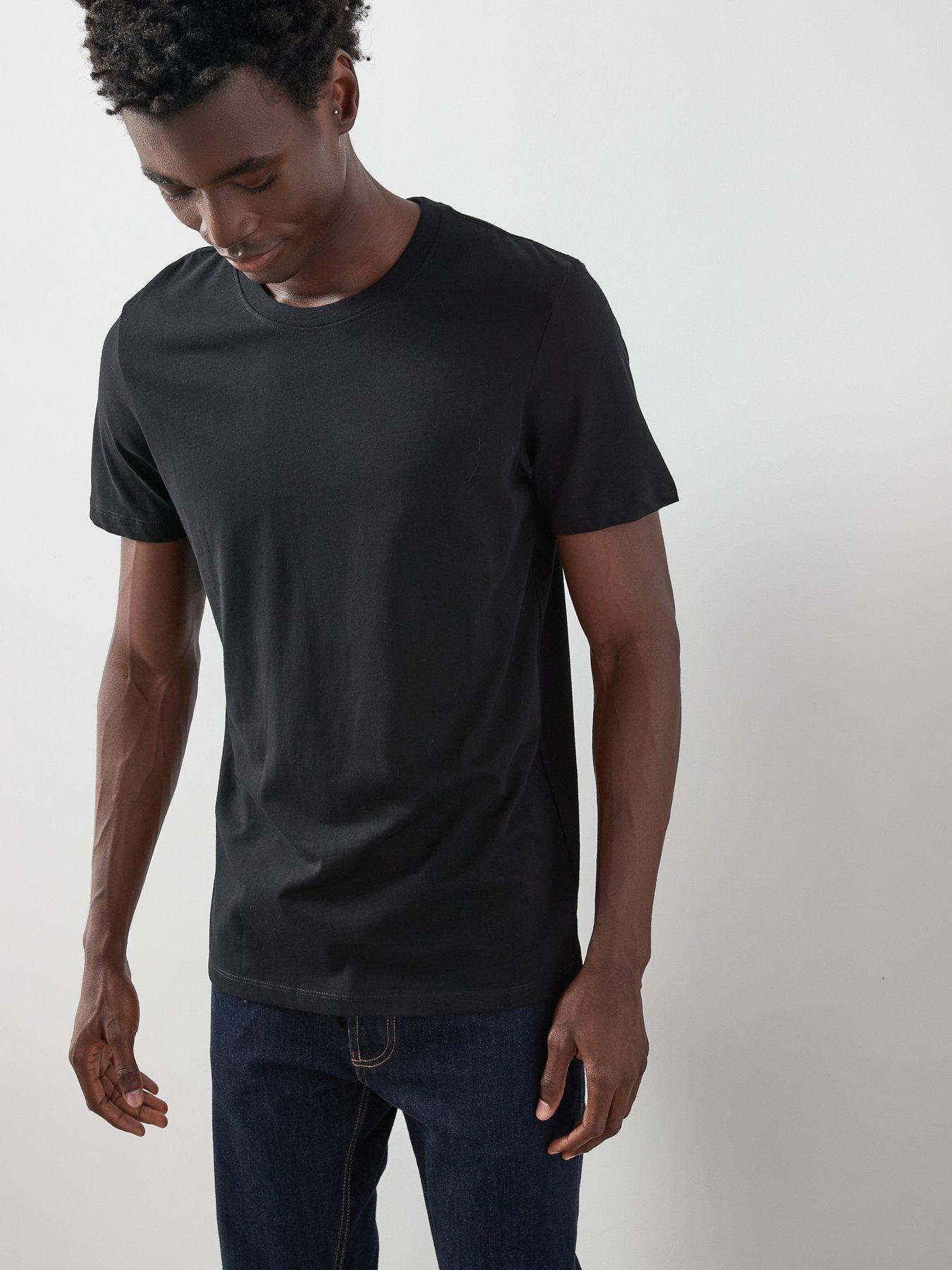 The Very Collection Pure Cotton Essentials Crew Neck T-shirt - Black ...