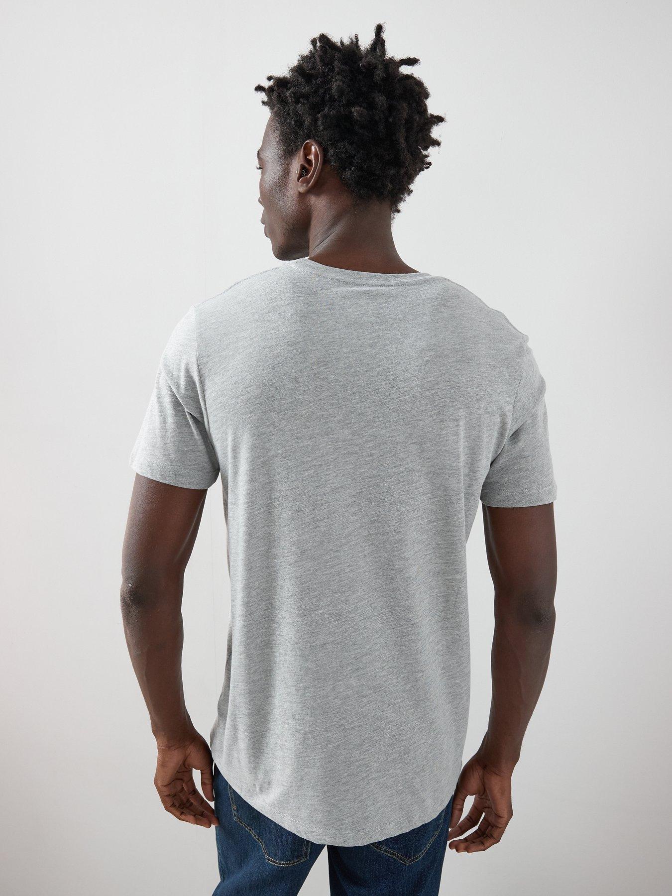 Very Man Essentials Crew Neck T-Shirt - Grey Marl | Littlewoods