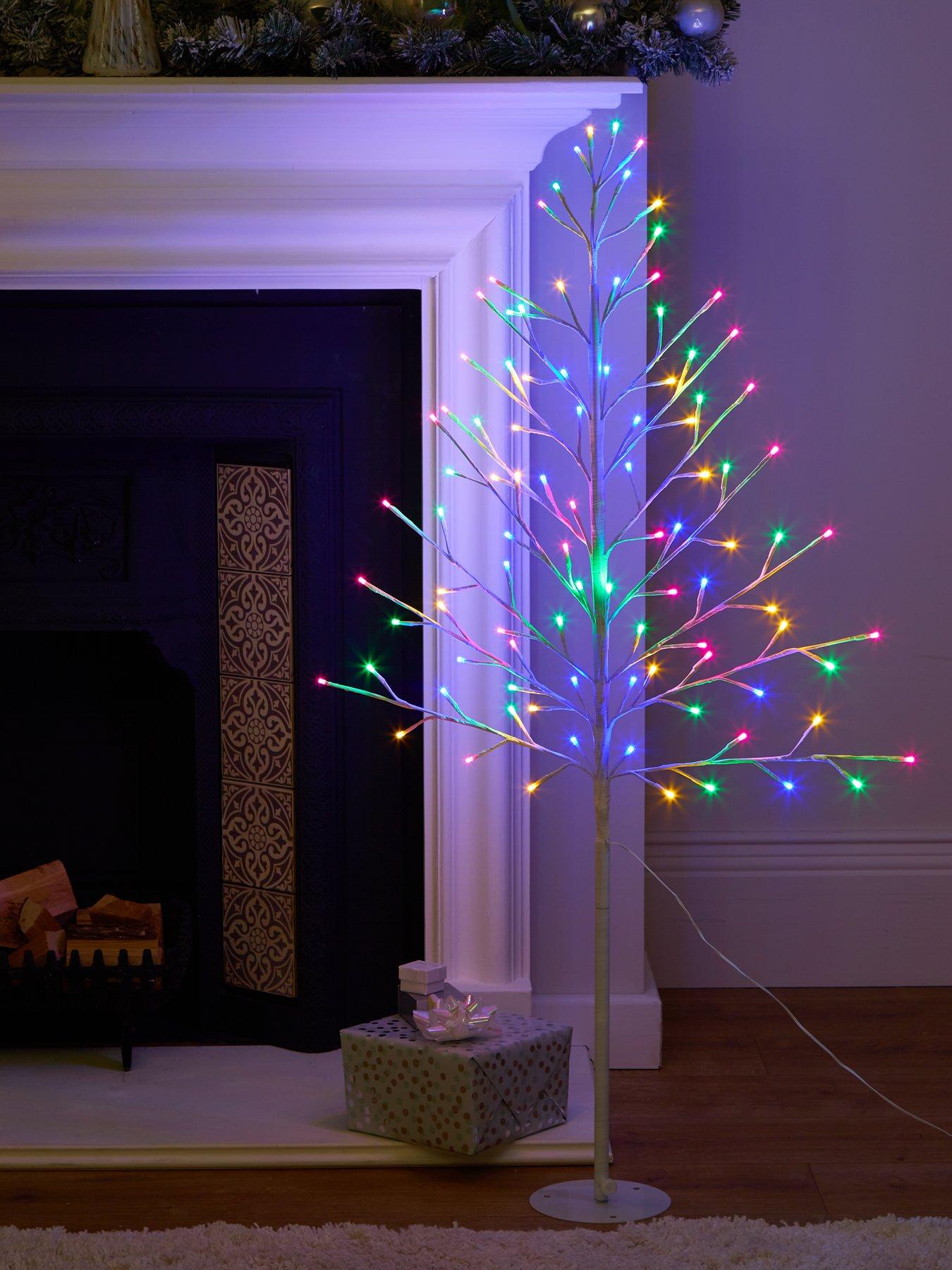 Festive 4ft Flat White Indoor Outdoor Lit Christmas Tree littlewoods