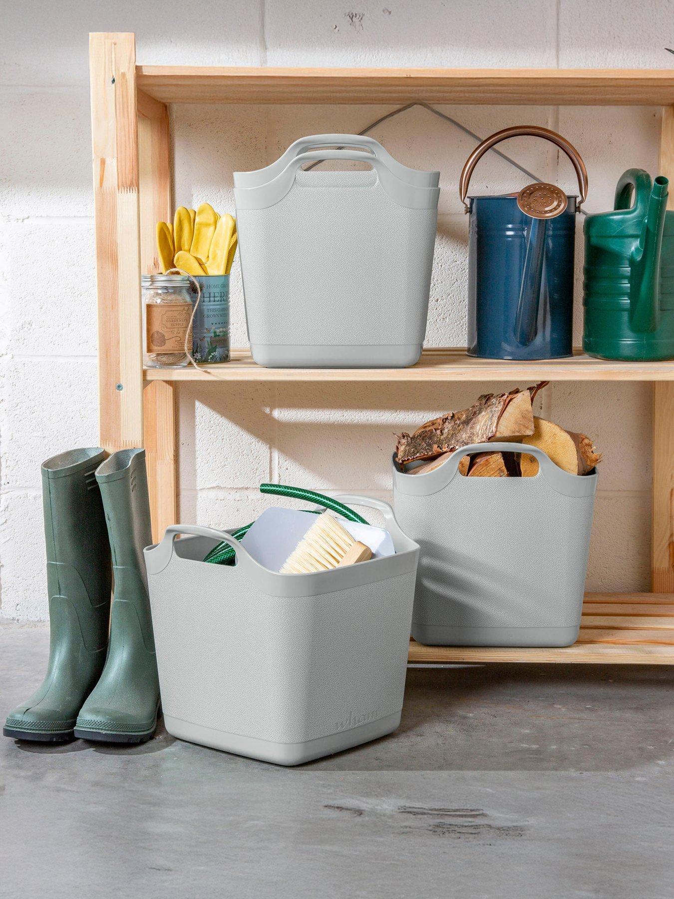 Wham Set of 4 Flexi Storage Tubs - Grey | Littlewoods
