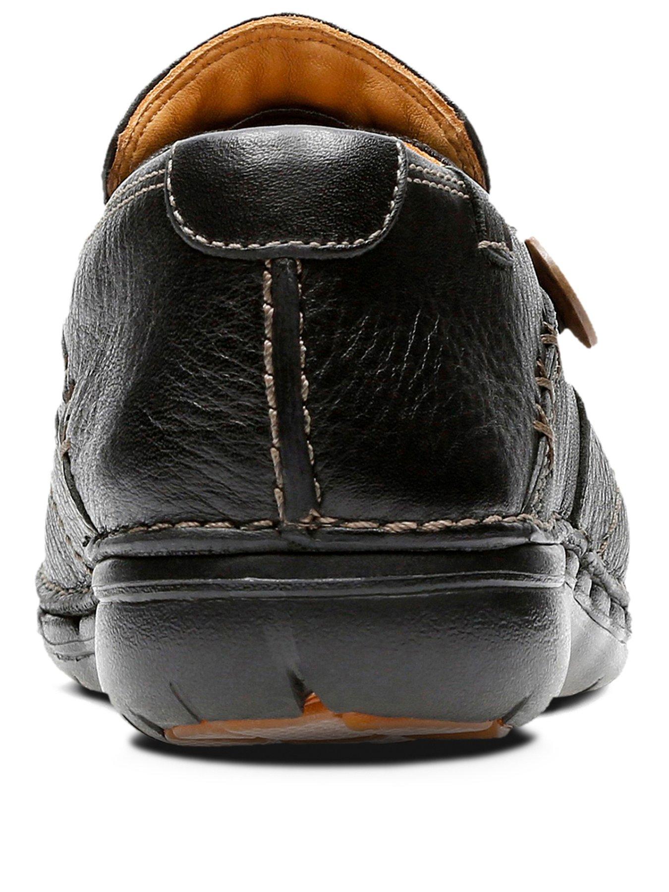 Clarks Un Loop Flat Leather Shoe - Black | Littlewoods