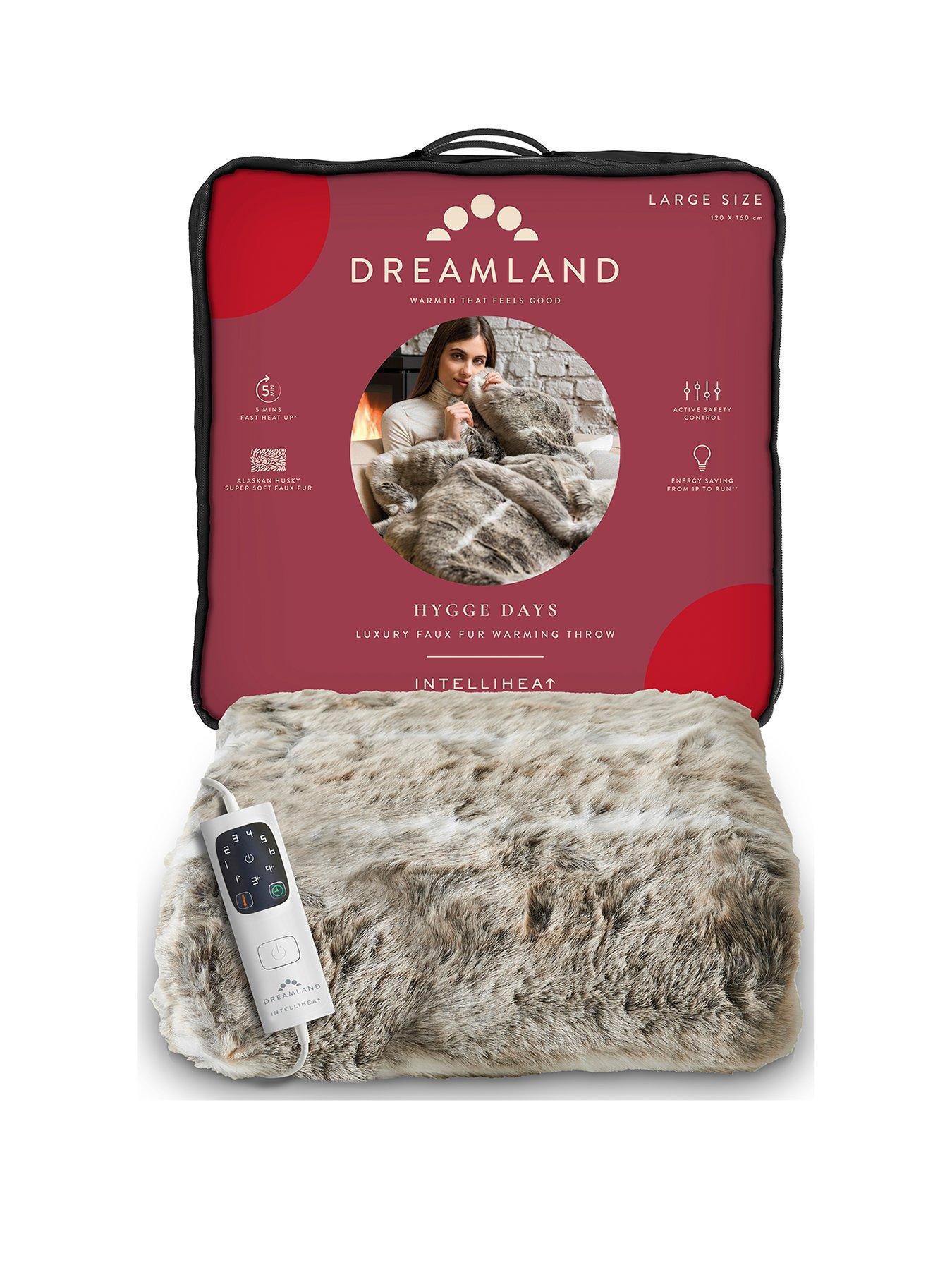 Dreamland Hygge Days Luxury Faux Fur Warming Throw - Natural ...