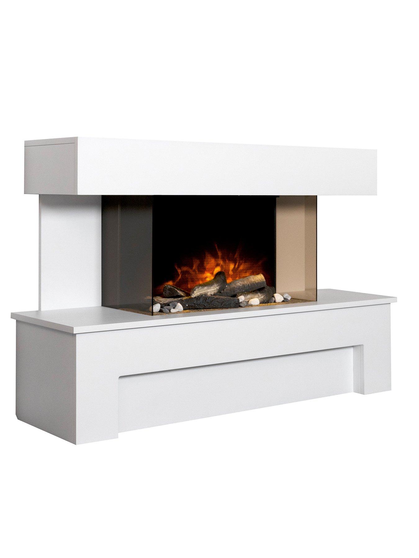 Adam Fires & Fireplaces Havana White Electric Suite with Remote ...