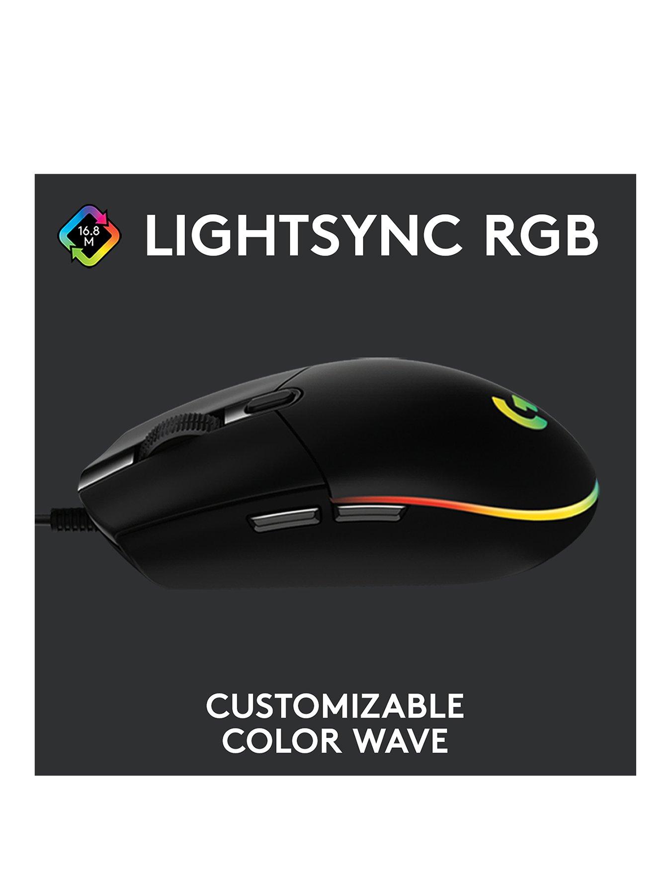 LogitechG G203 Lightsync RGB 6-Button Gaming Mouse - Black | Littlewoods