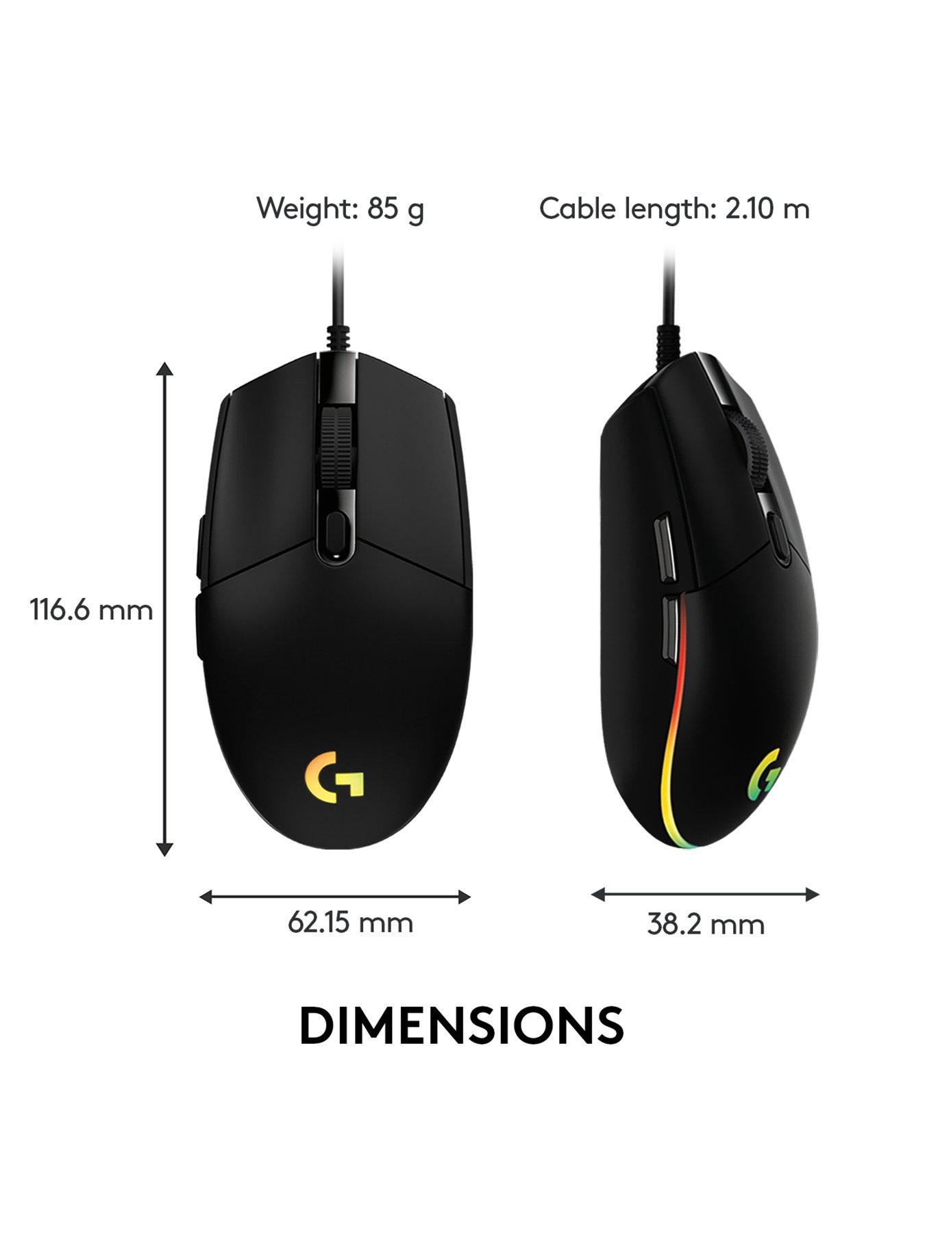 LogitechG G203 Lightsync RGB 6-Button Gaming Mouse - Black | Littlewoods