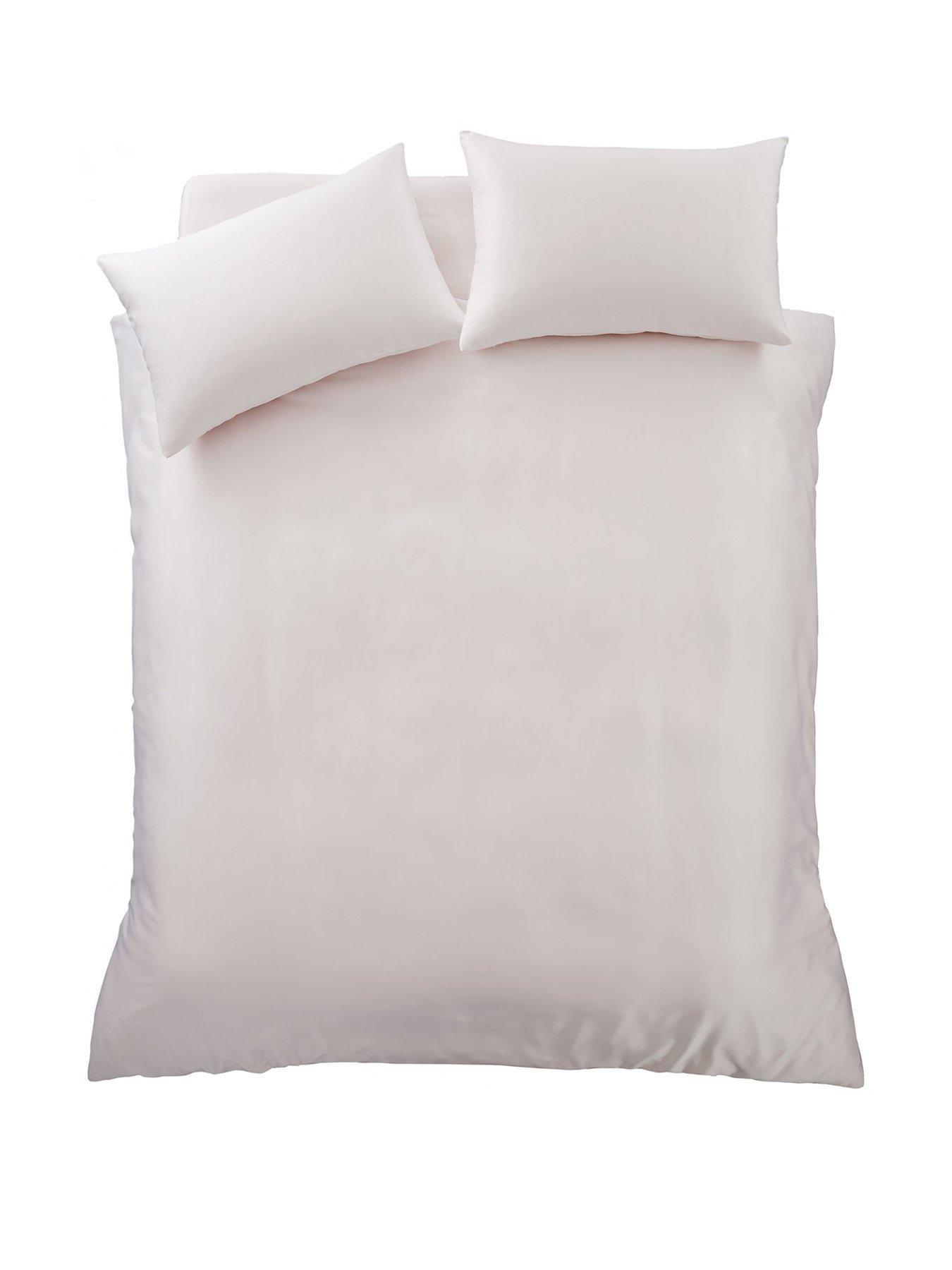 Catherine Lansfield Silky Soft Satin Duvet Cover Set Blush Pink