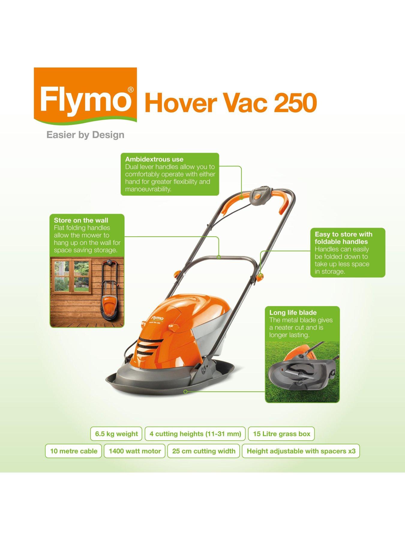 Flymo Hover Vac 250 Corded Hover Collect Lawnmower | littlewoods.com