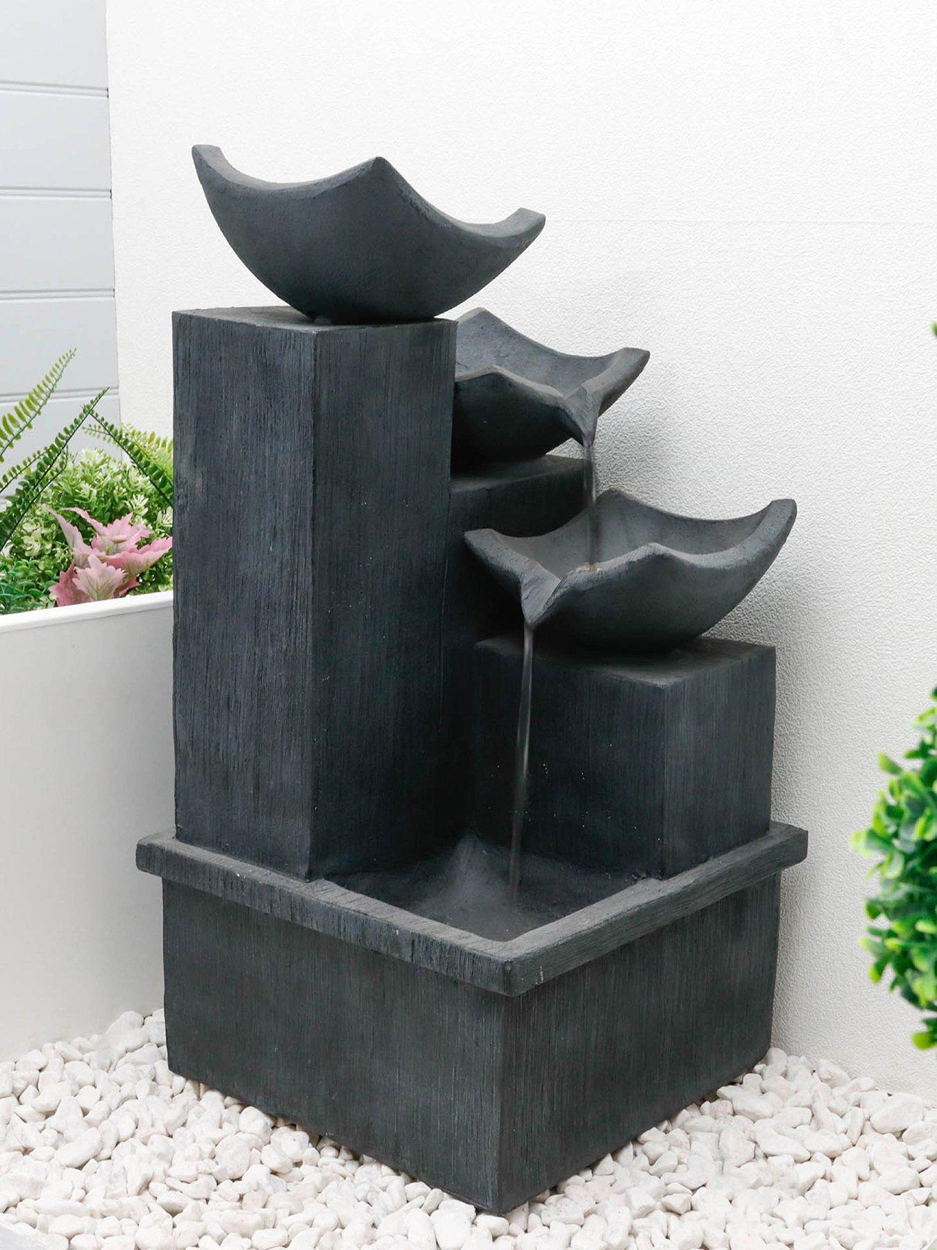 Streetwize Solar Powered Water Feature - Cascading Slate | Littlewoods