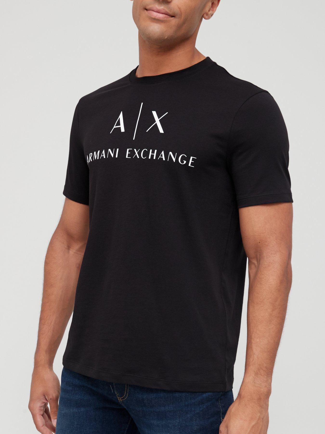 Armani Exchange AX Logo Print Slim Fit T-Shirt - Black | Littlewoods