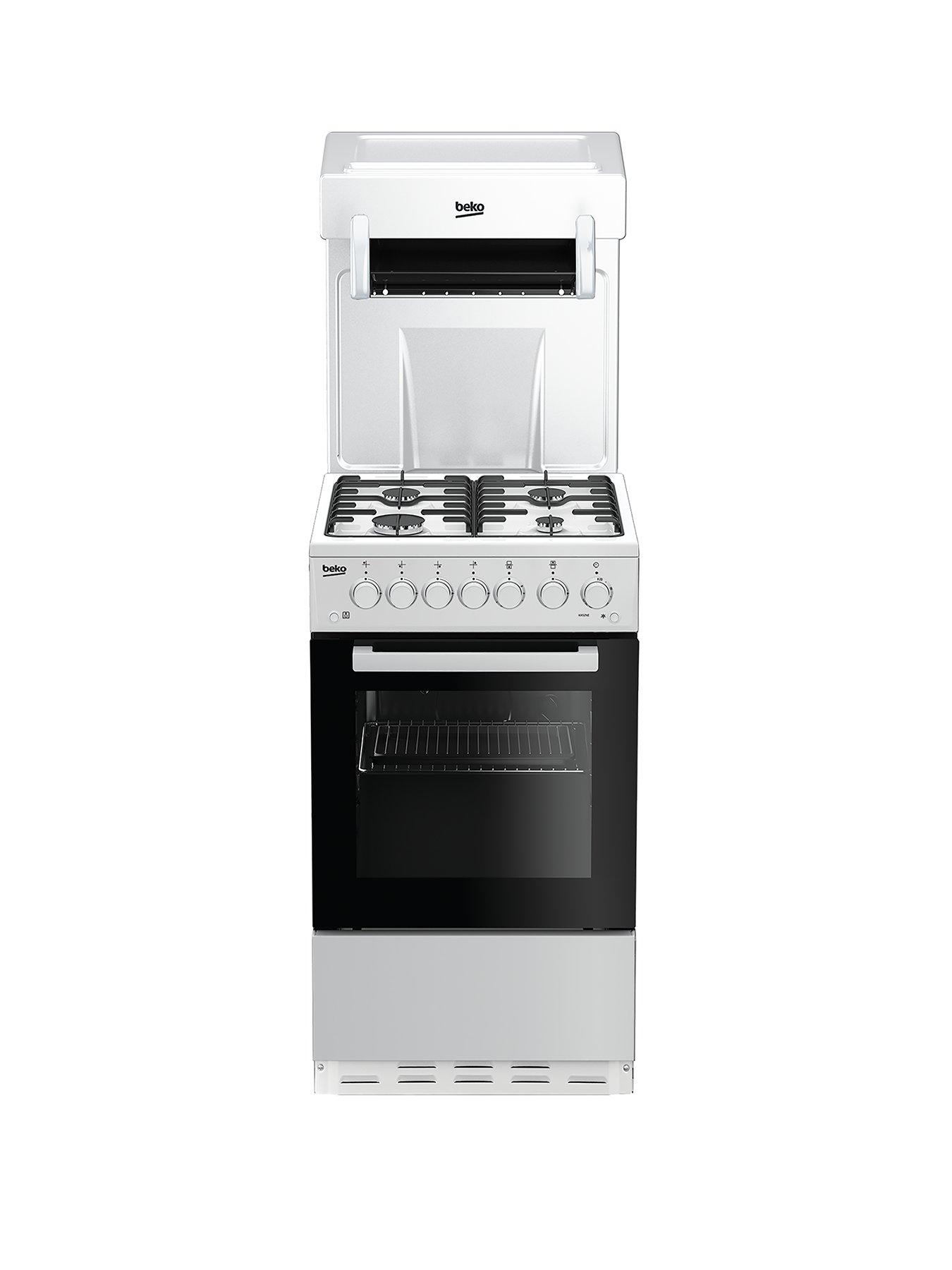 Beko KA52NEW 50cm Wide Single Oven High Level Grill Gas Cooker - White ...
