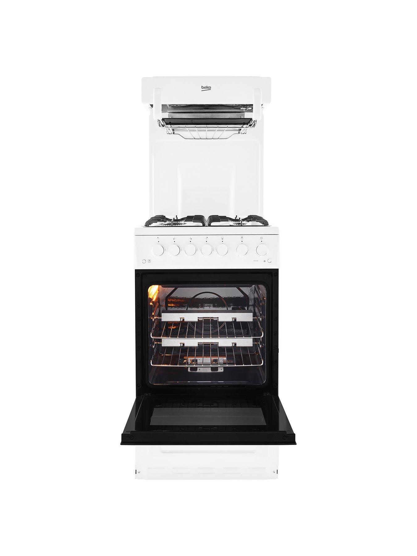 Beko KA52NEW 50cm Wide Single Oven High Level Grill Gas Cooker - White ...