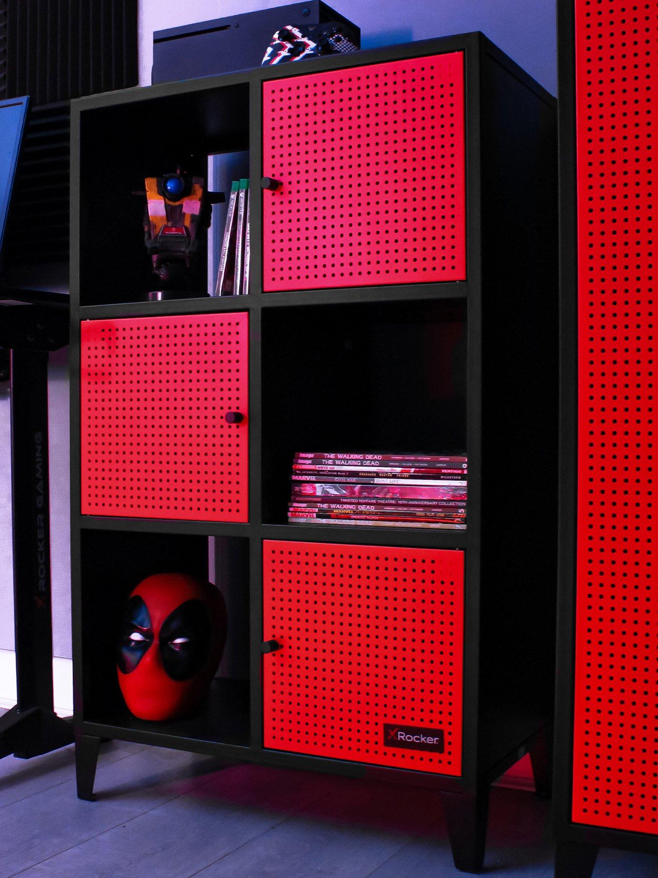 X Rocker MESH-TEK Tall display cabinet with 6 cube storage | Littlewoods