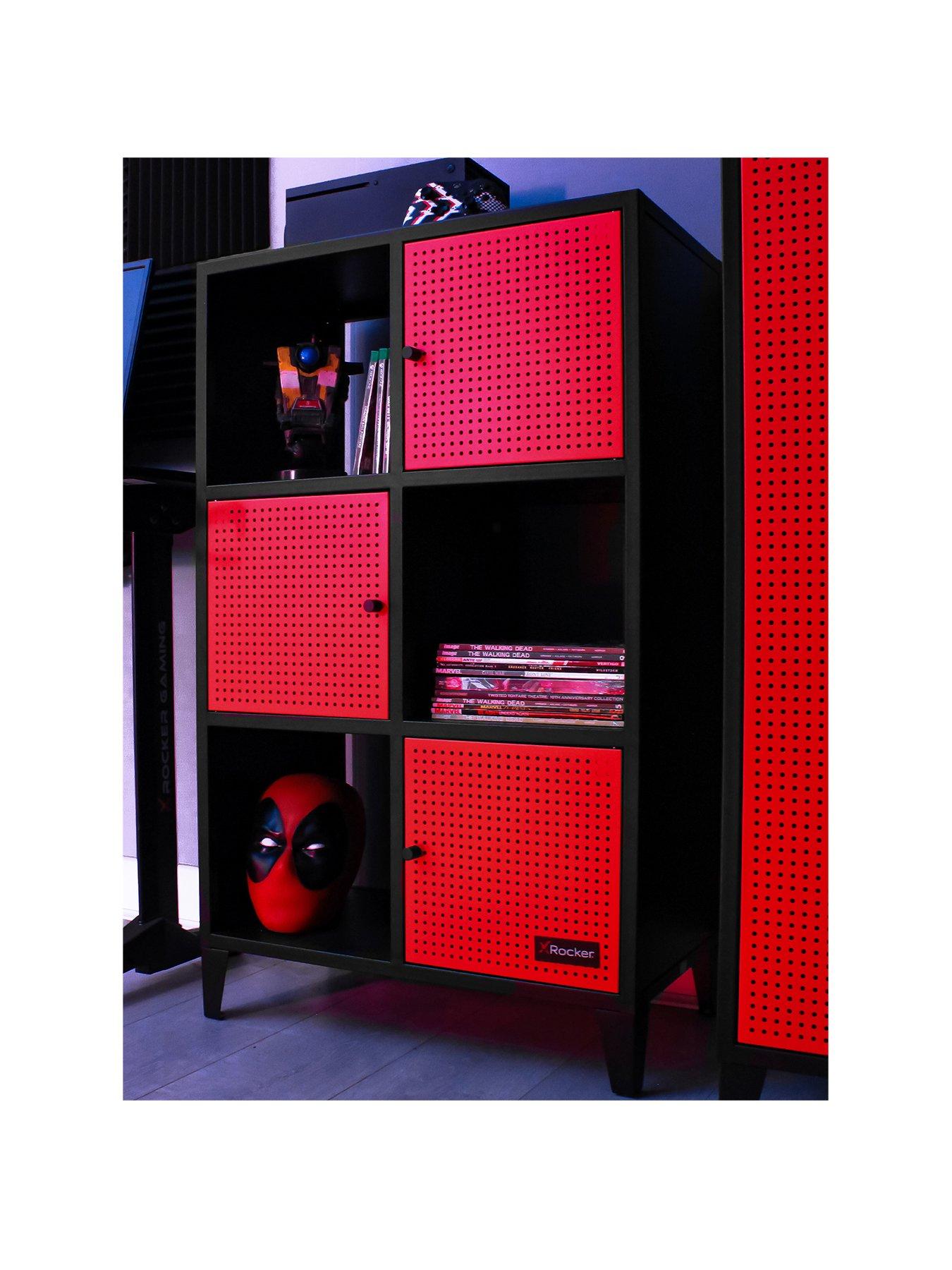 X Rocker MESH-TEK Tall display cabinet with 6 cube storage ...