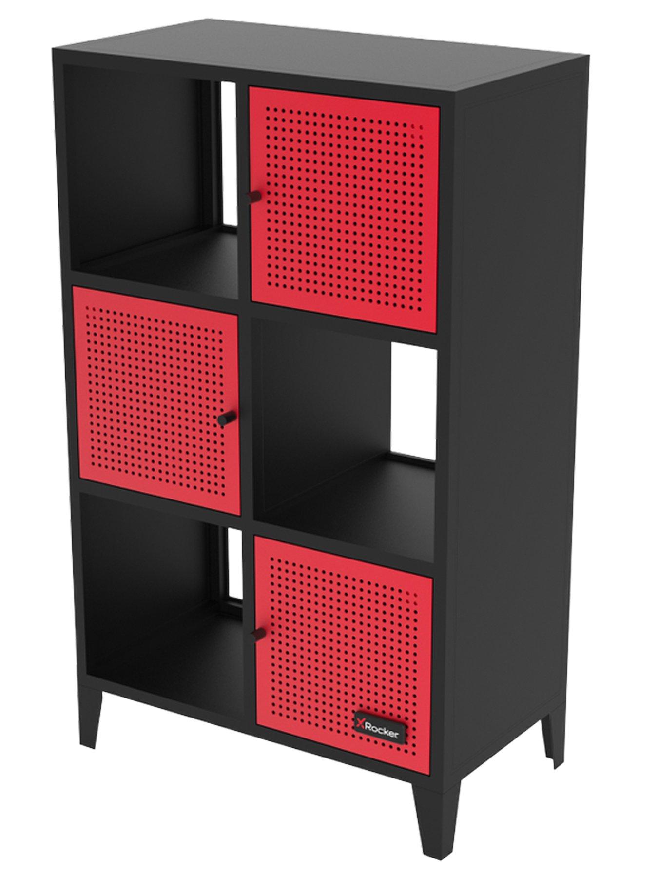 X Rocker MESH-TEK Tall display cabinet with 6 cube storage | Littlewoods