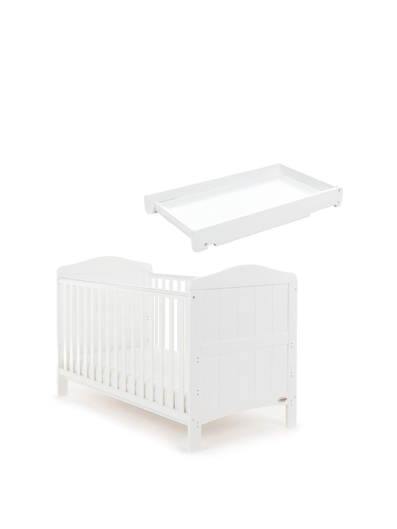Obaby Whitby Cot Bed Cot Top Changer White littlewoods