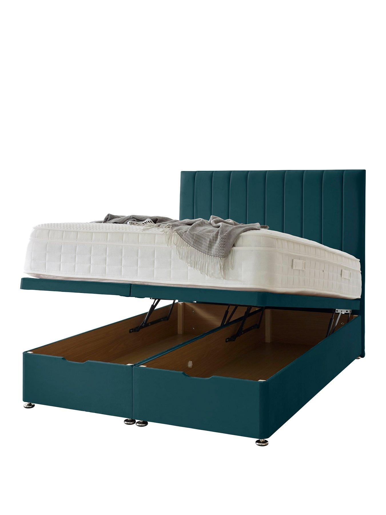 Shire Beds Liberty 1000 Pocket Memory Mattress and Upholstered Ottoman ...