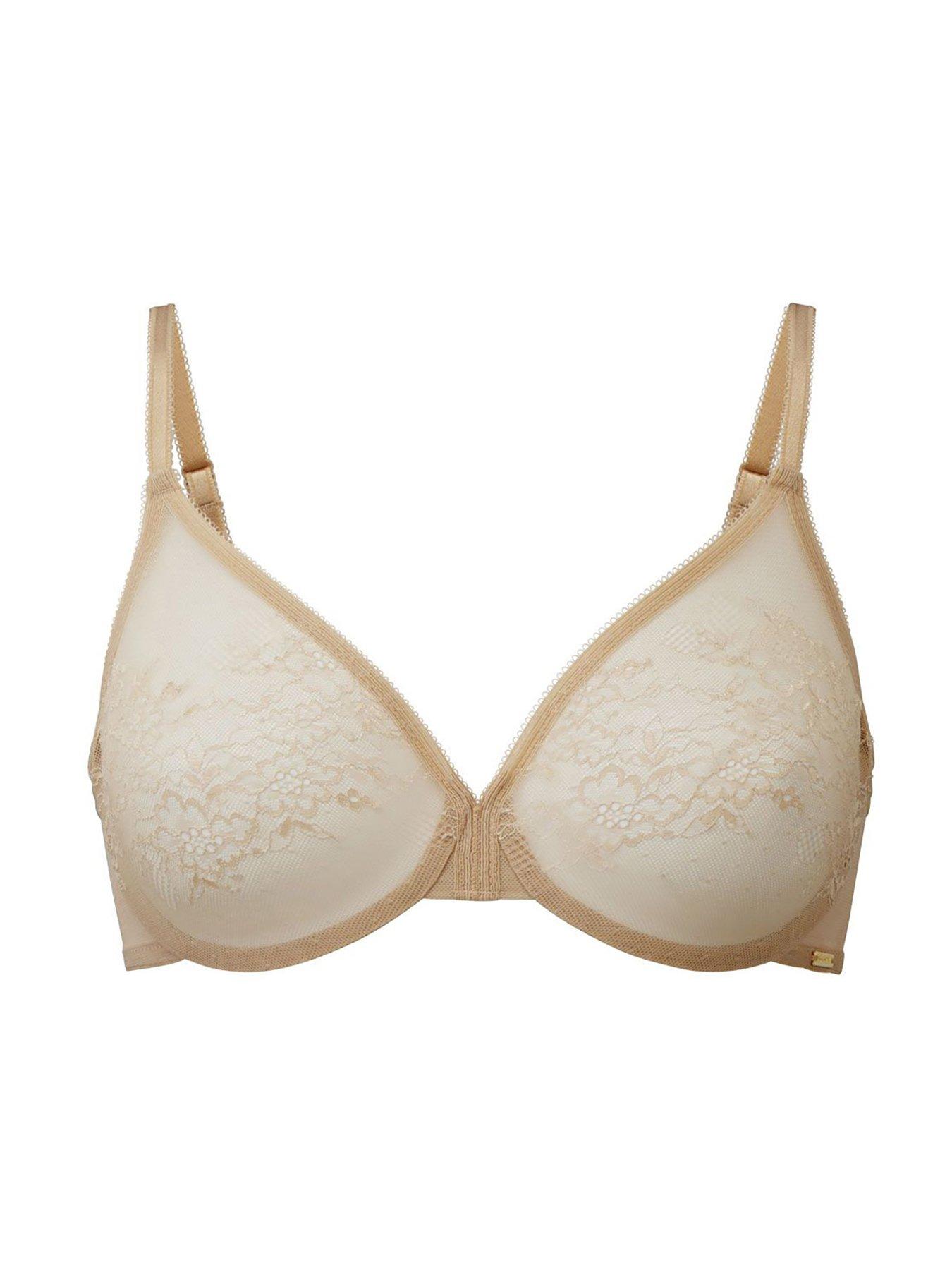 Gossard Glossies Lace Sheer Bra - Nude | Littlewoods