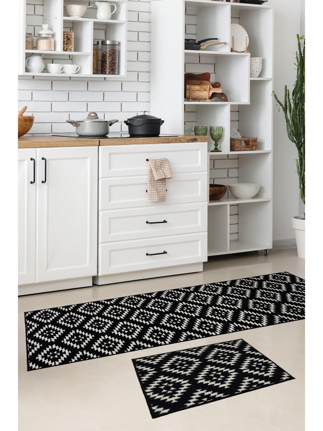 Very Home Aztec Black Diamond Runner & Doormat Set | littlewoods.com
