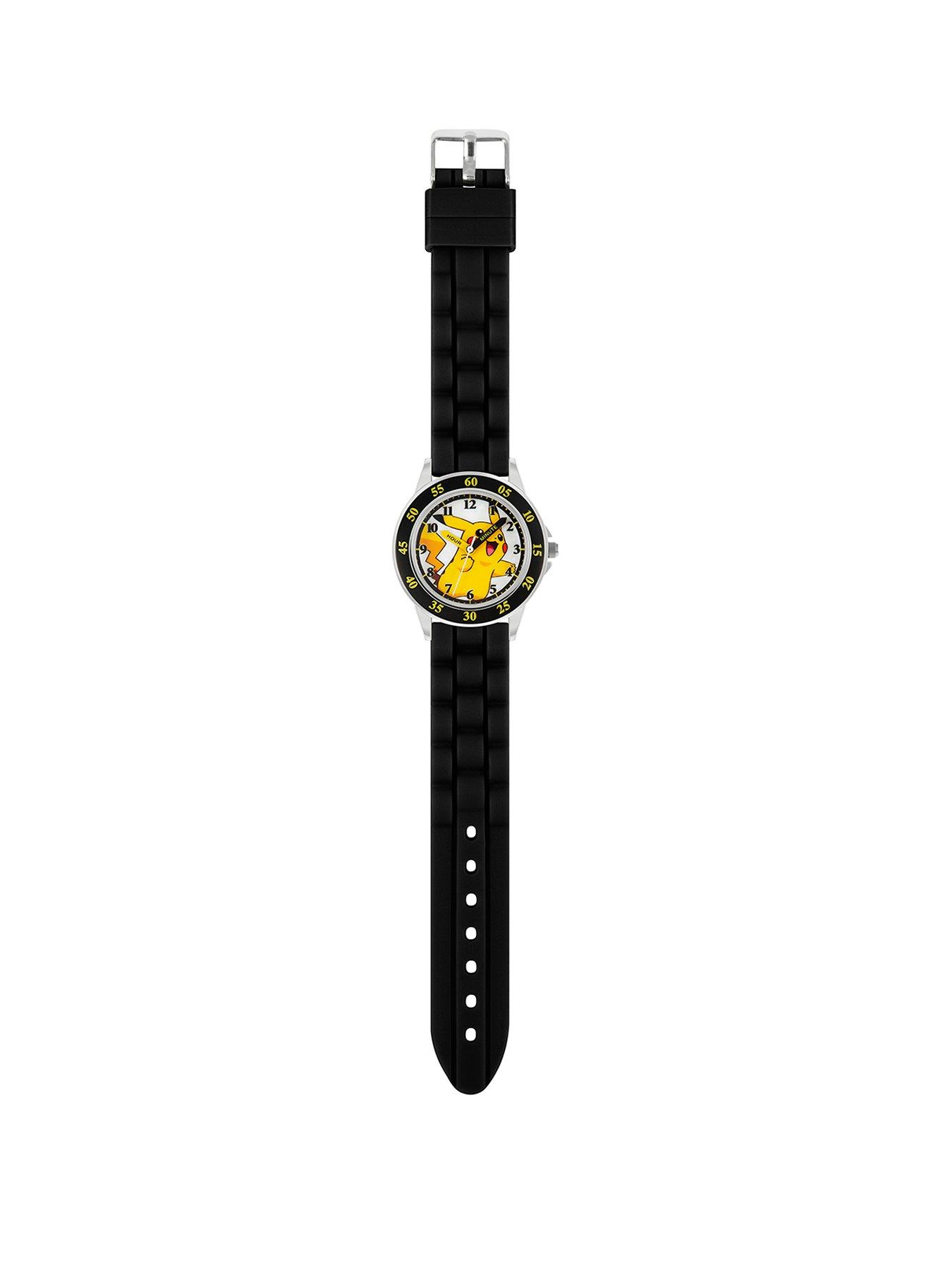 Pokemon Black Silicone Strap Time Teacher Watch | Littlewoods