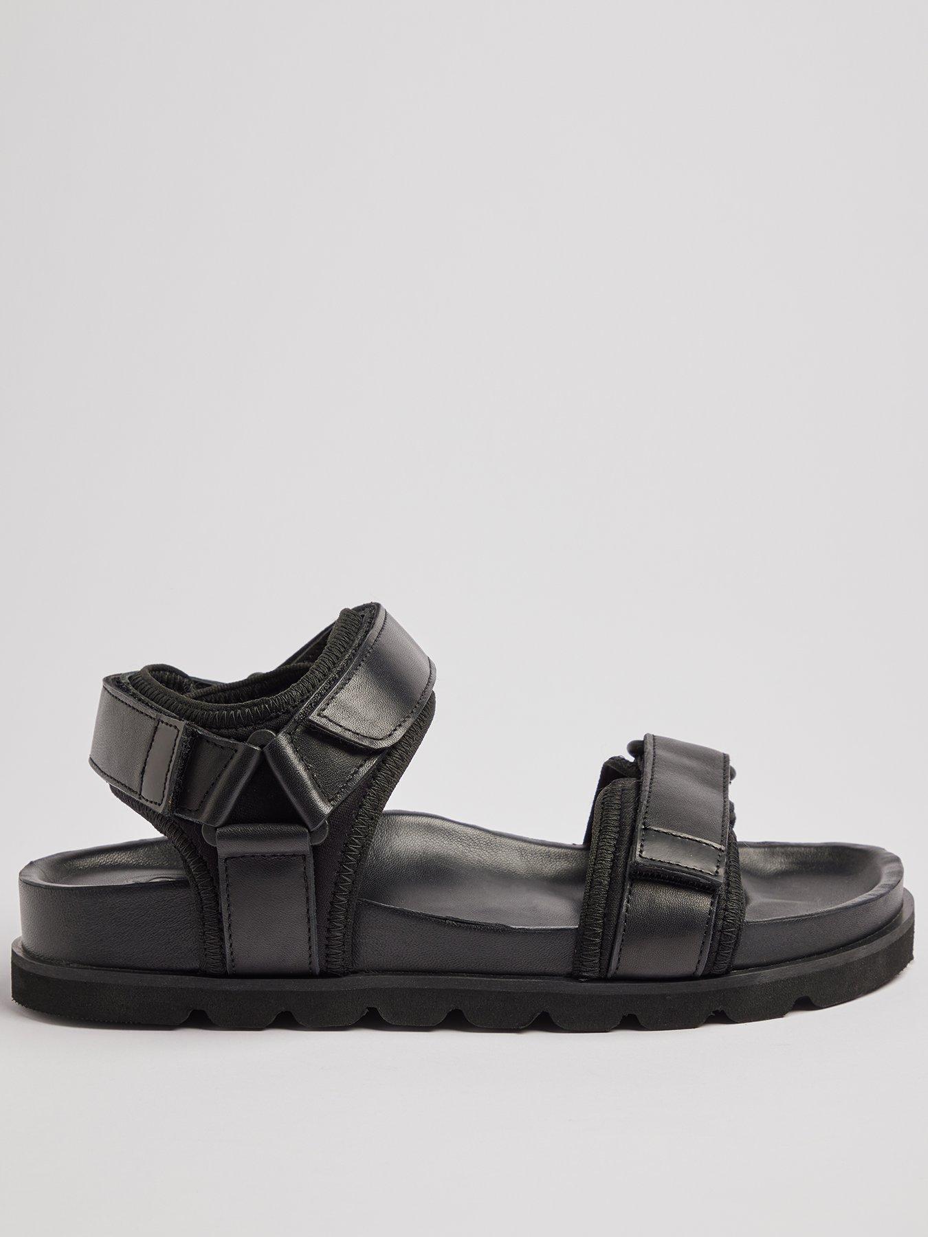 Pod Poppy Flat Sandals - Black | littlewoods.com