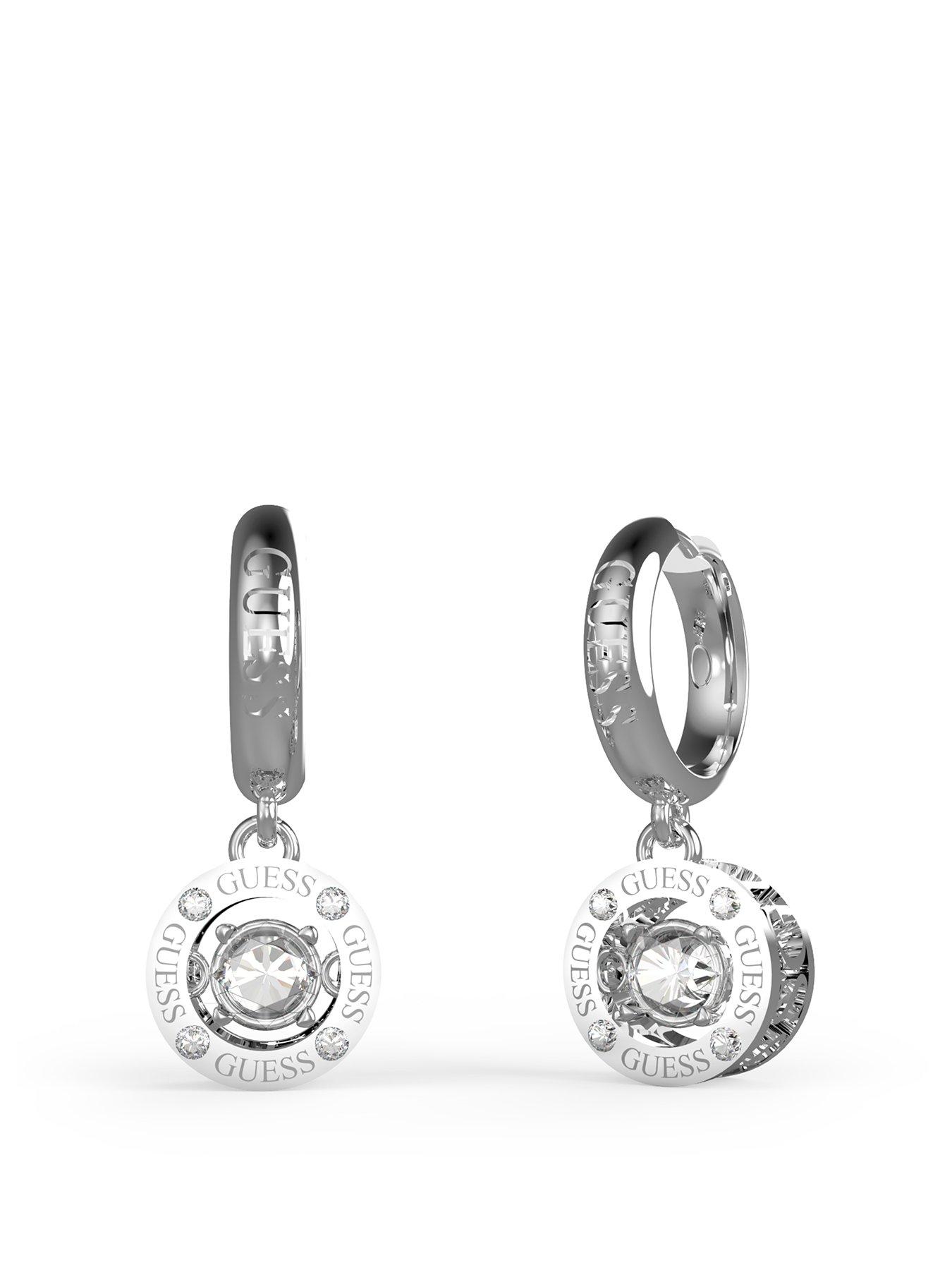 Guess Solitaire Drop Earrings Ladies littlewoods