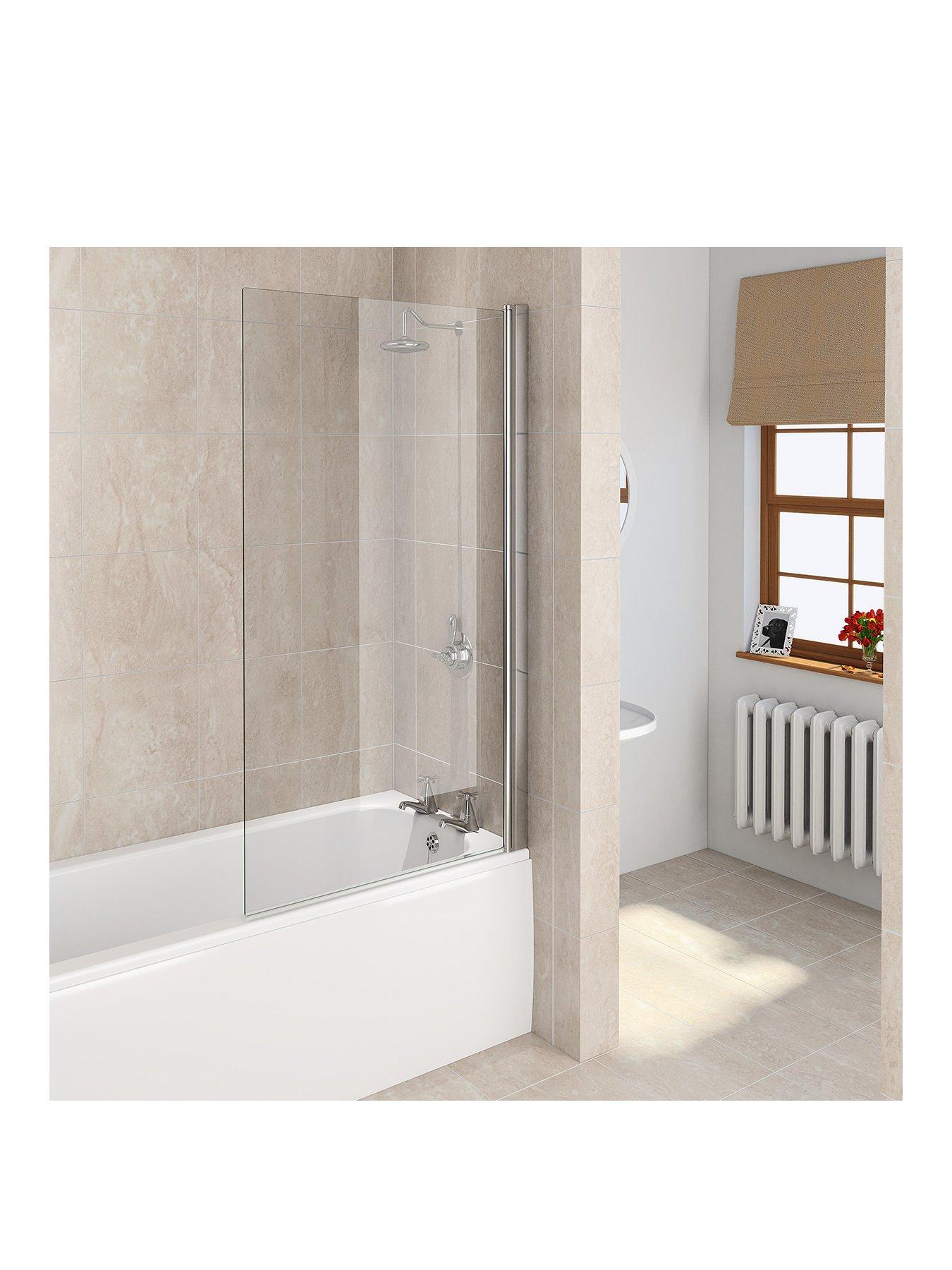 Aqualux Aqua 6 Square 850mm X 1500mm X 6mm Clear Glass Silver Frame