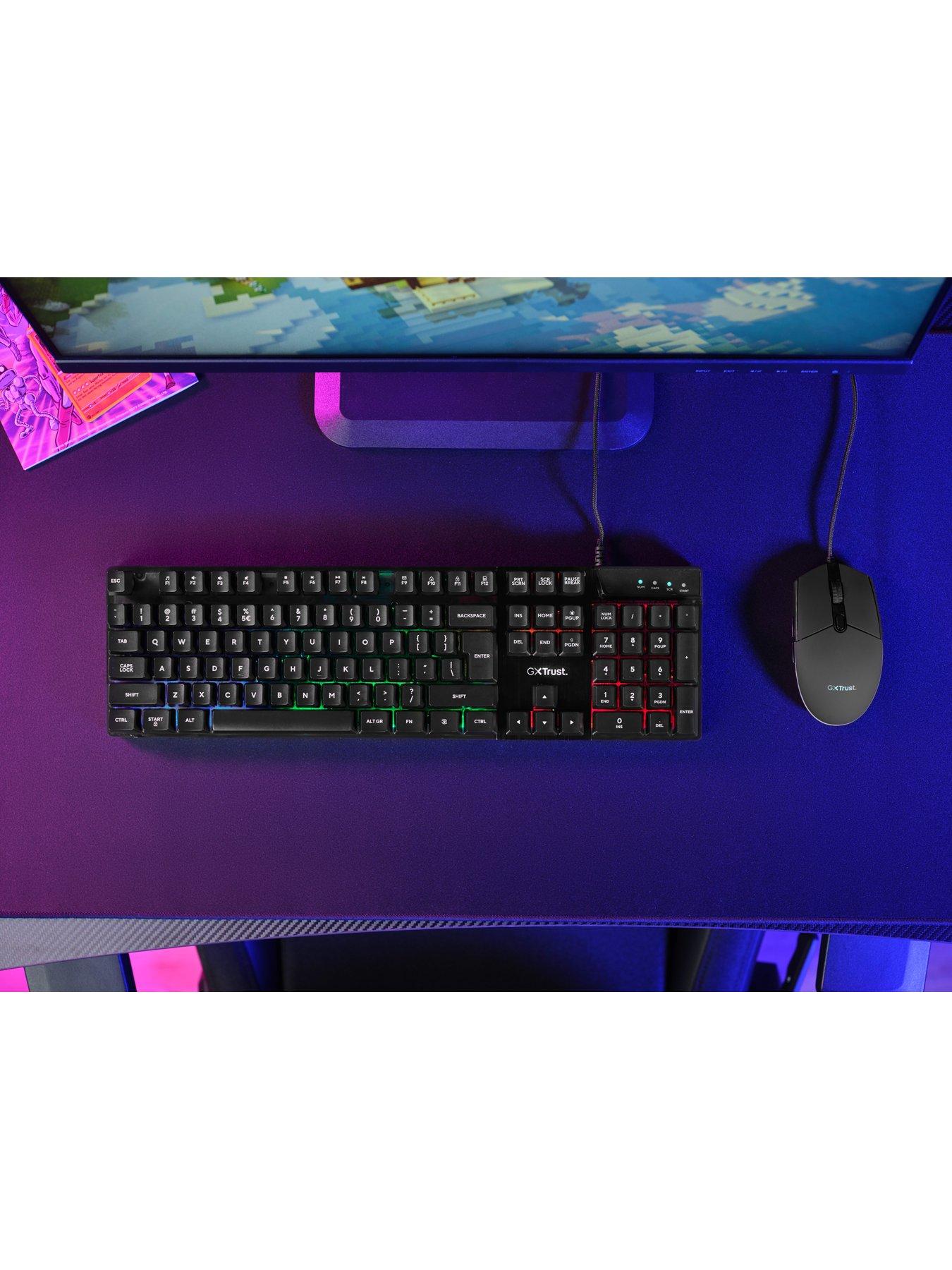 Trust GXT838 Azor Light Up RGB Gaming Keyboard and Mouse Set for PC ...