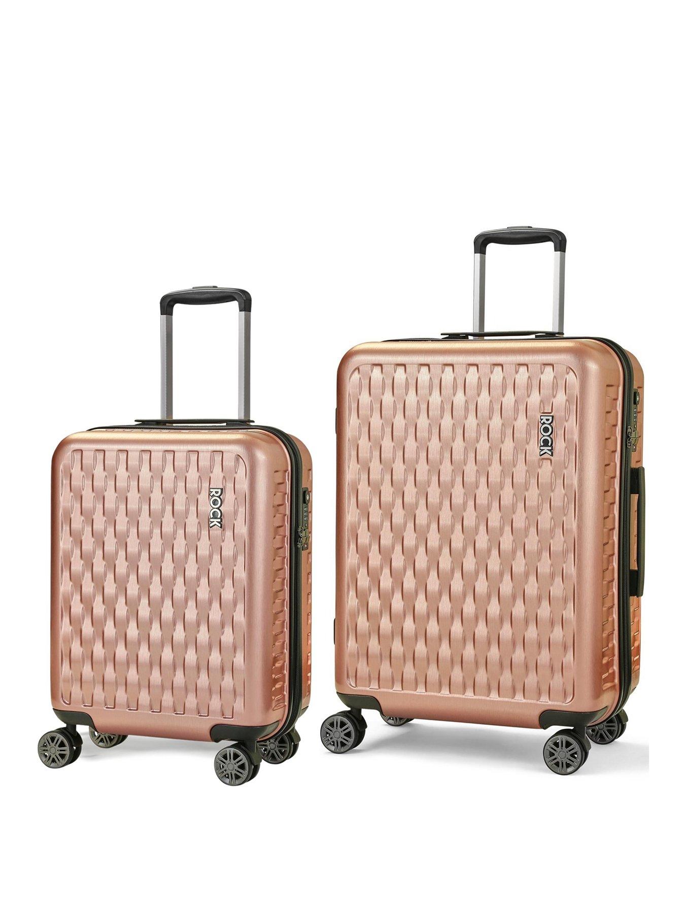 Rock Luggage Allure 2 Piece Set Hardshell 8 Wheel Spinner - ROSE PINK ...