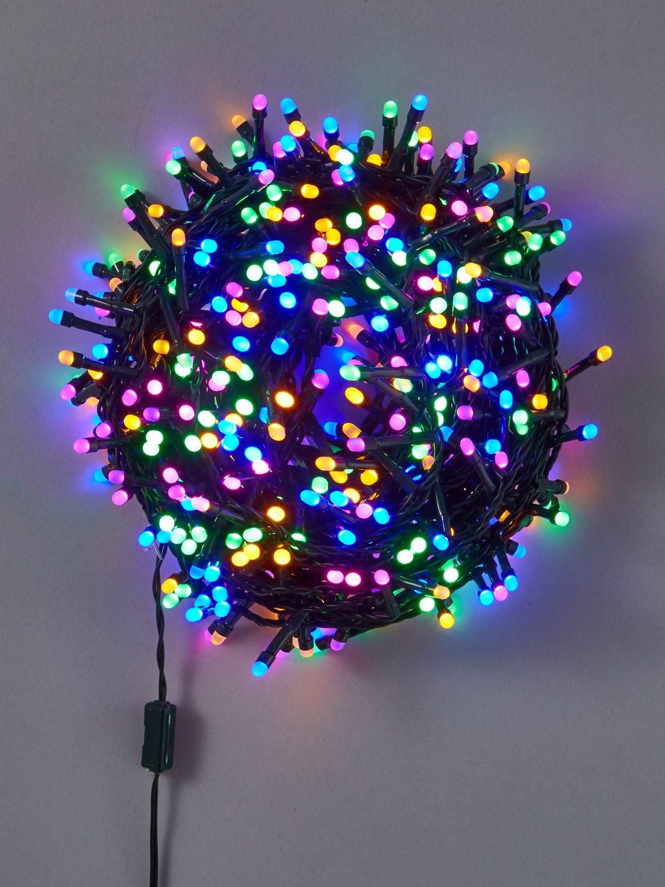 Festive Set of 520 Glow Worm Pastel Christmas Lights littlewoods