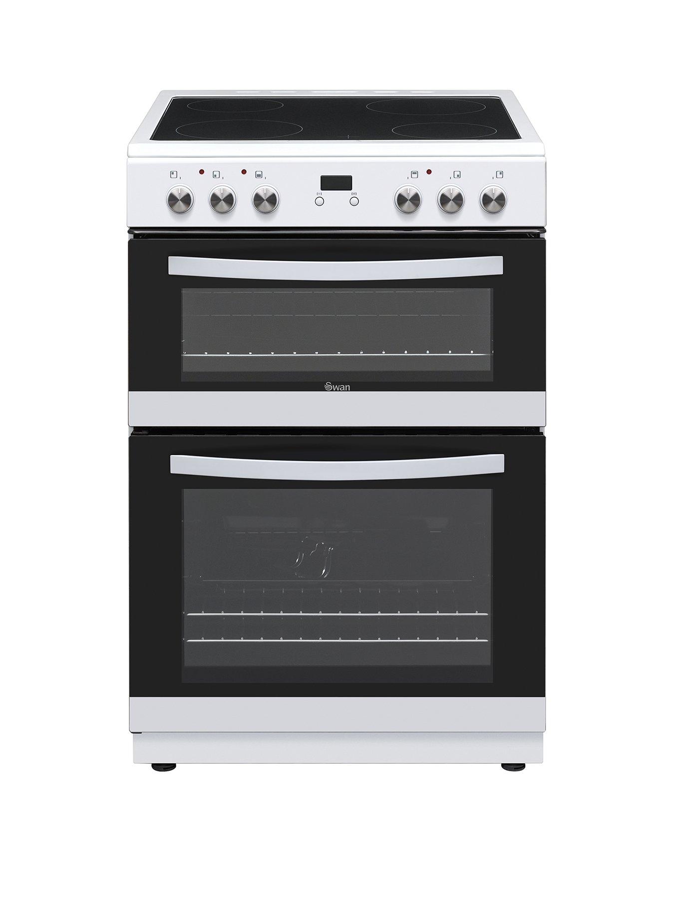 Swan SX158110W Freestanding 60cm Wide Twin Electric Cooker White littlewoods