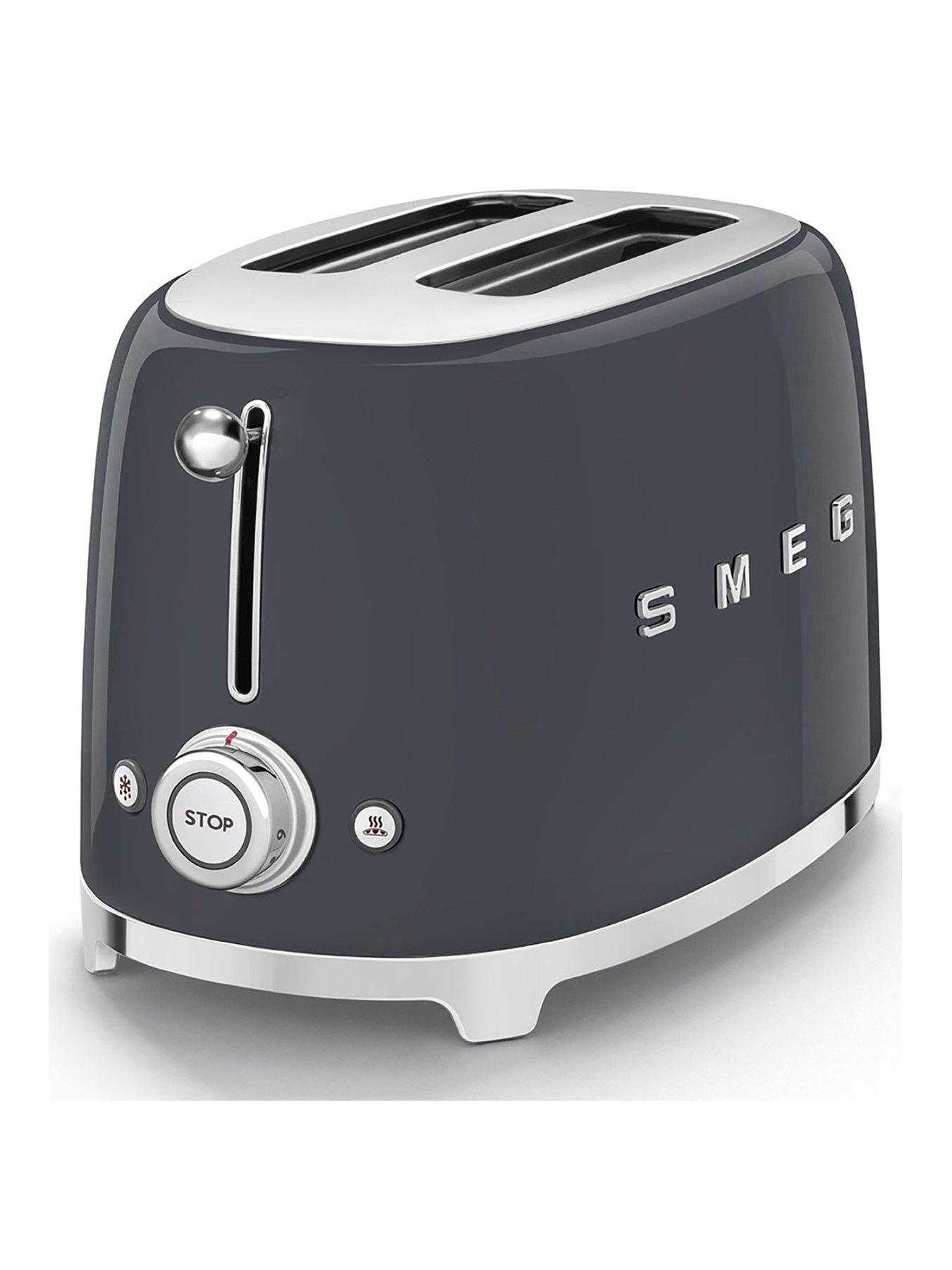 Smeg TSF01 Retro Style 2 Slice Toaster, 950W - Slate Grey | Littlewoods
