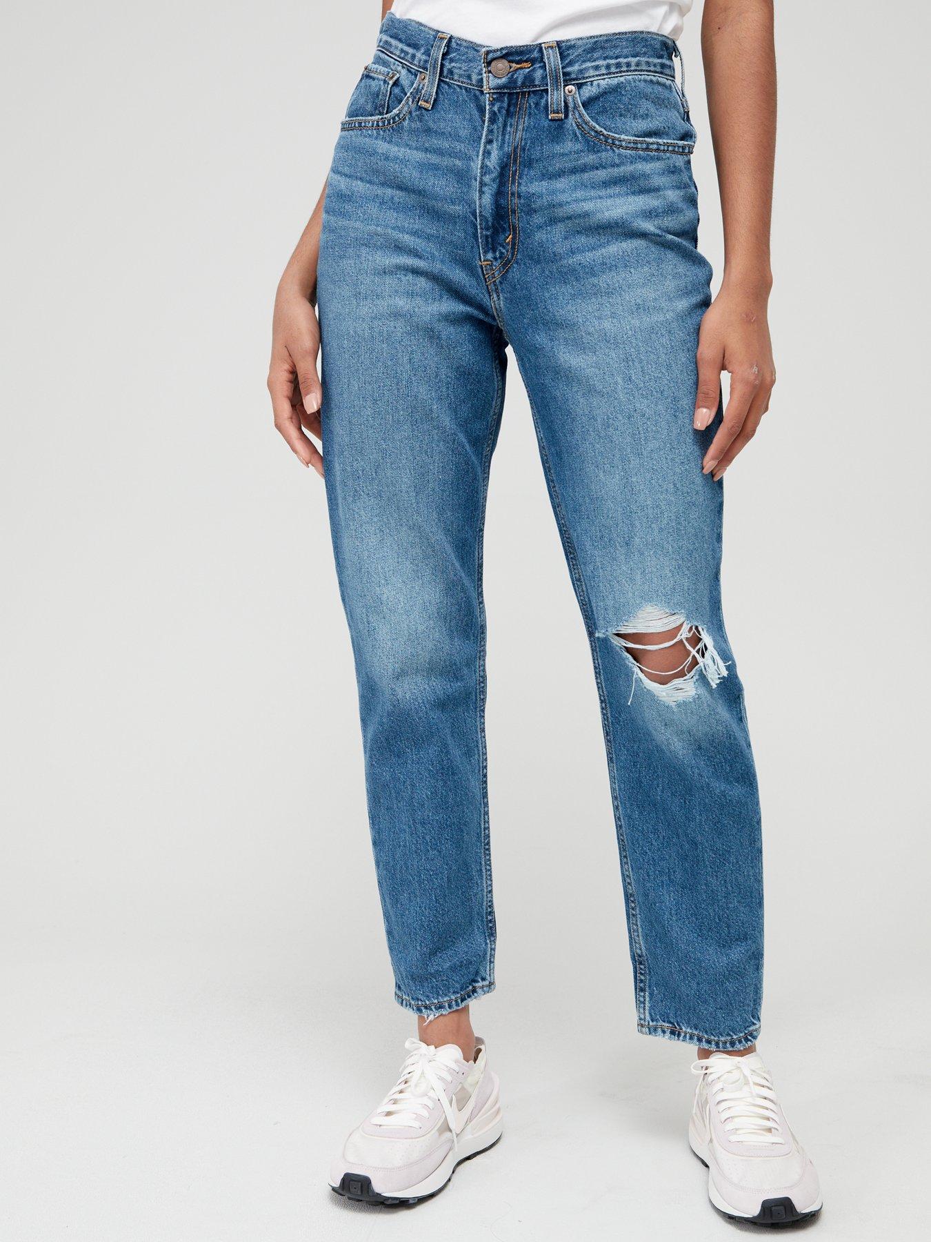 Levis 80s Mom Jean Medium Indigo Destructed