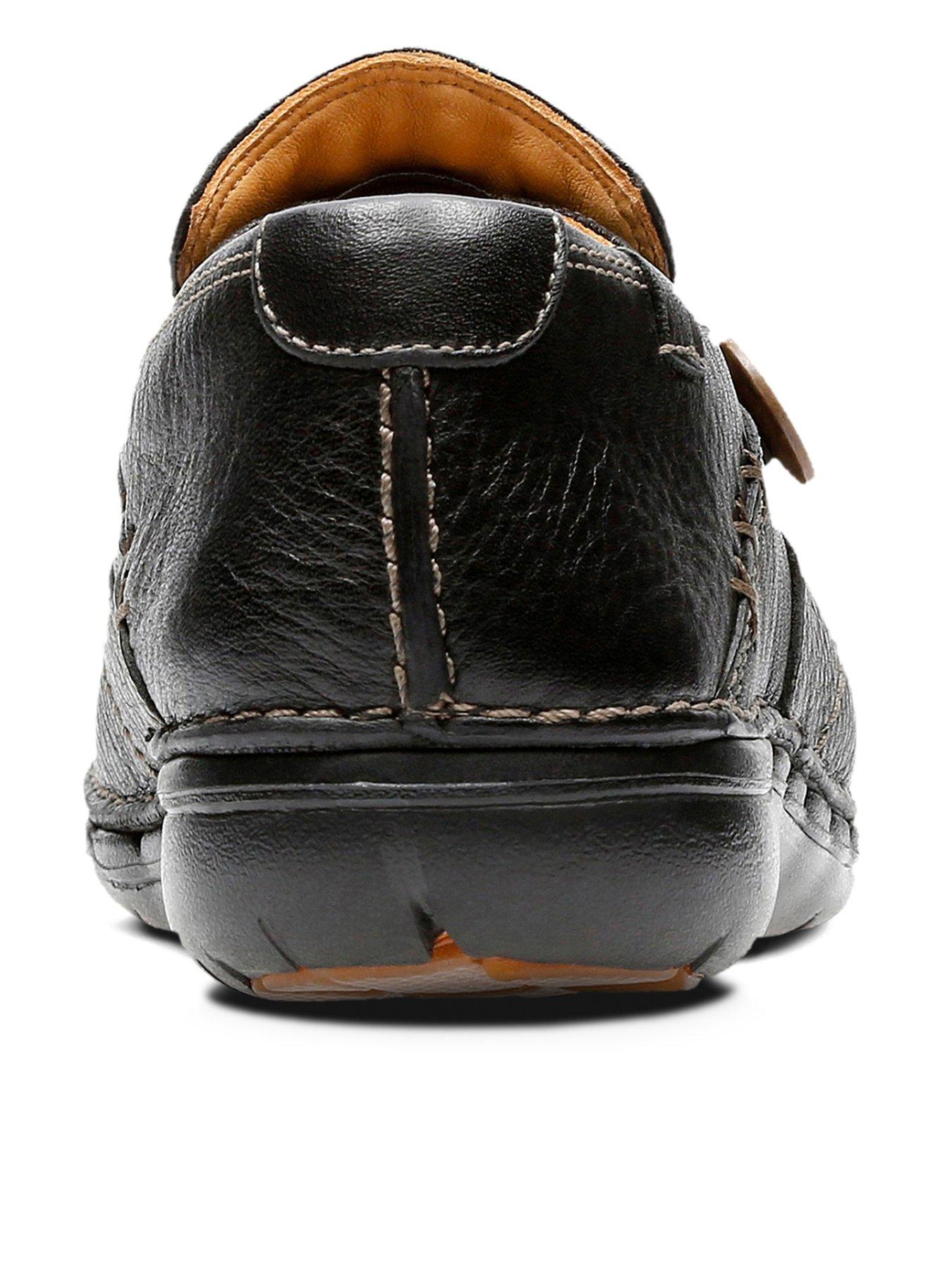 Clarks Wide Fit Un Loop Leather Flat Shoe - Black | Littlewoods