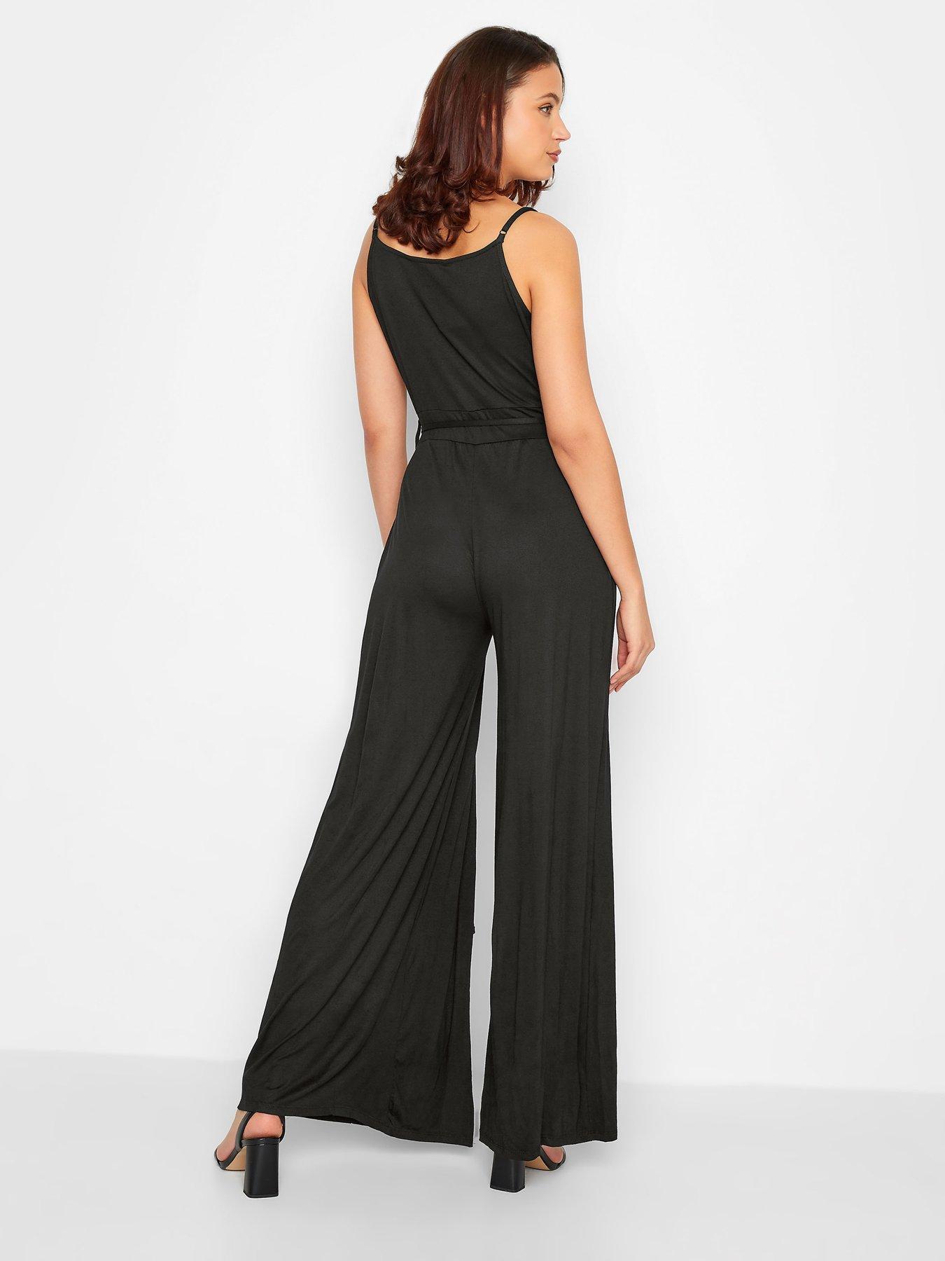 Long Tall Sally Strappy Jumpsuit With Leg Split Black | littlewoods.com
