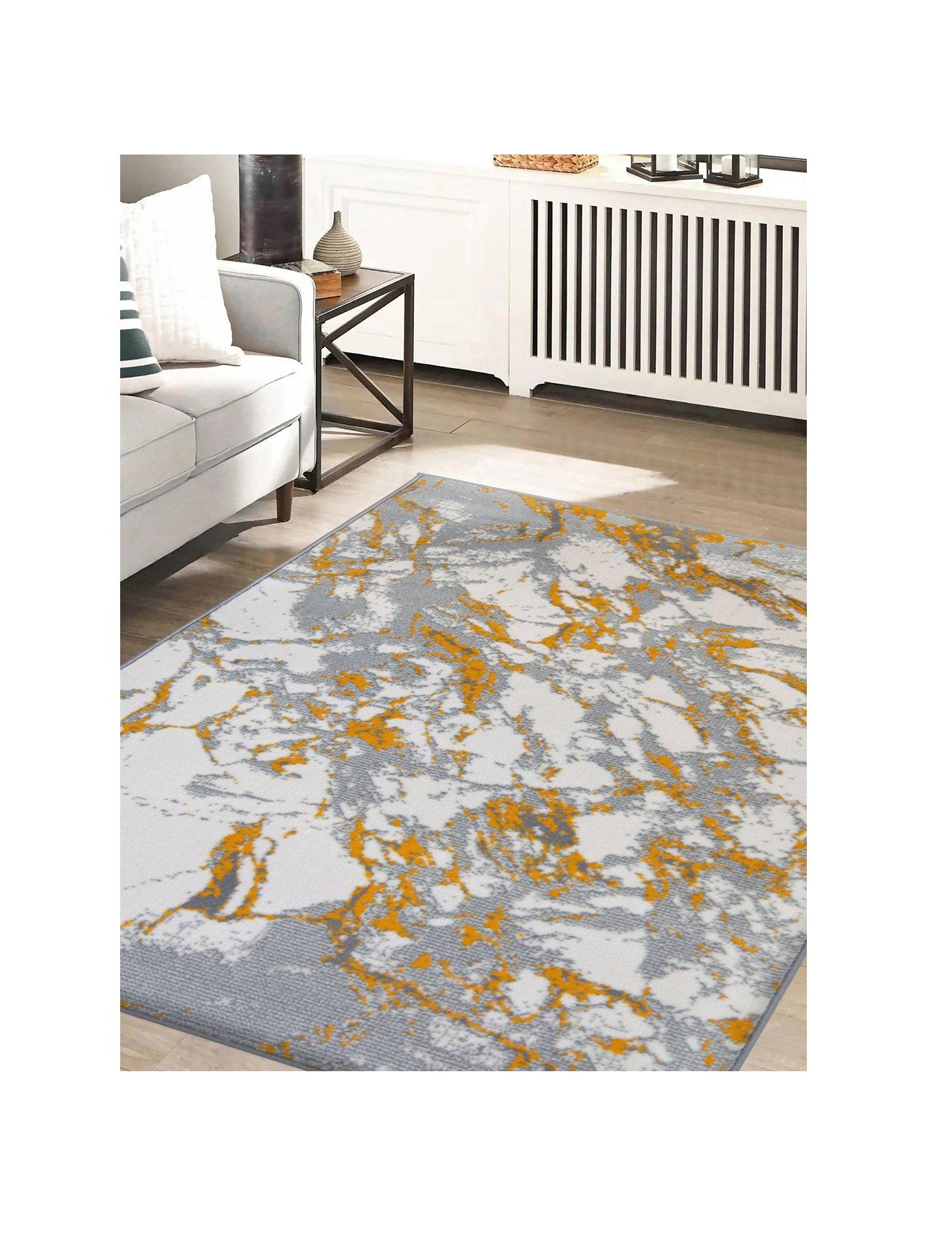 Maestro Marble Effect Rug - Ochre | littlewoods.com
