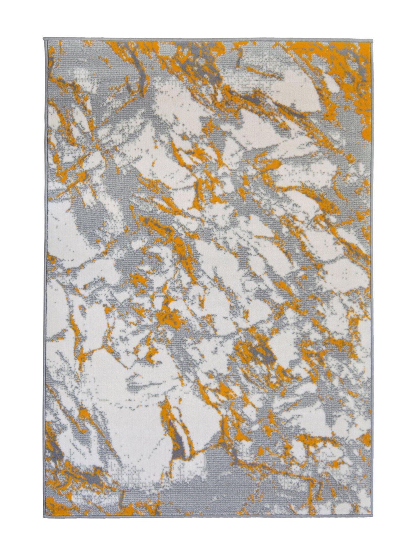Maestro Marble Effect Rug - Ochre | littlewoods.com